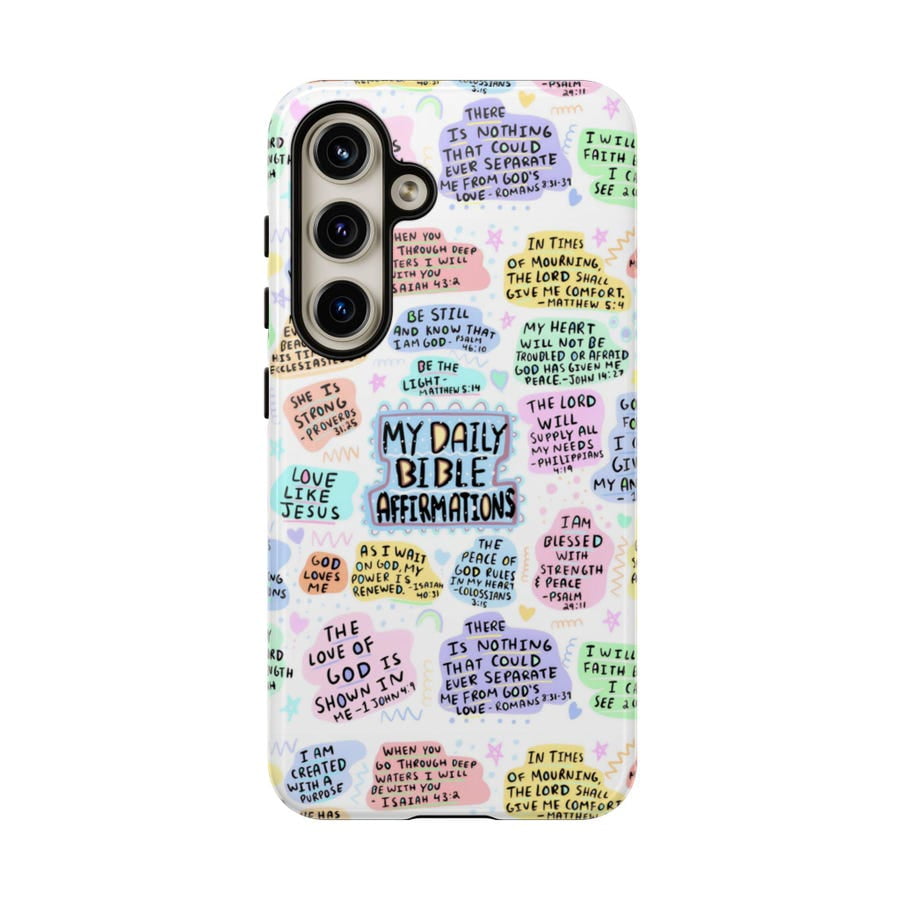 Bible Verse Affirmations Tough Phone Case, Inspirational Scripture with ...