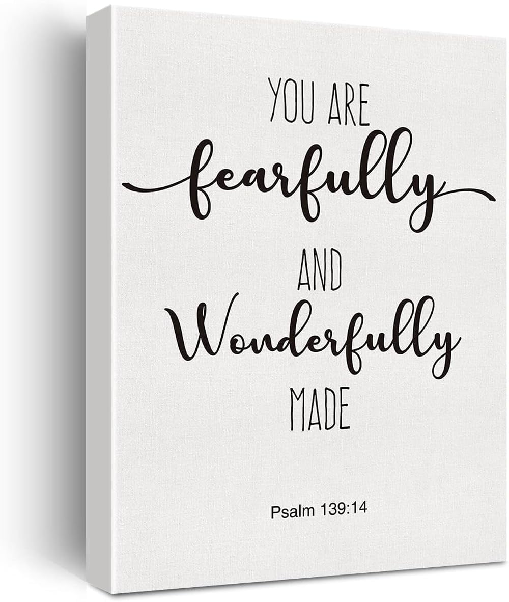 Bible Verse Art Wall Decor Psalm 139:14 You are Fearfully and ...