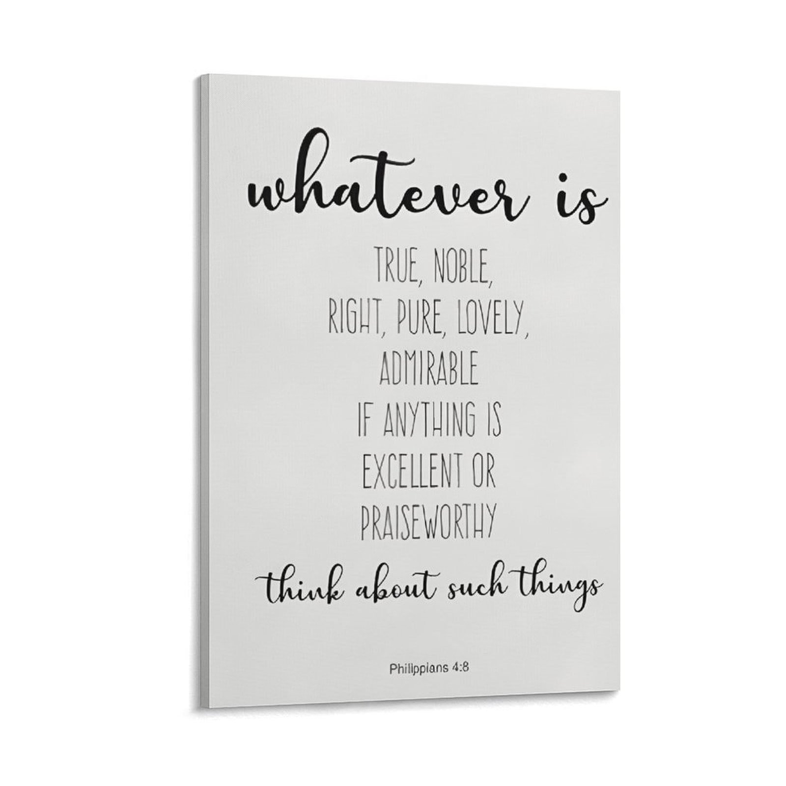 Bible Verse Art Wall Decor Whatever Is True Philippians 4 8 Scripture ...