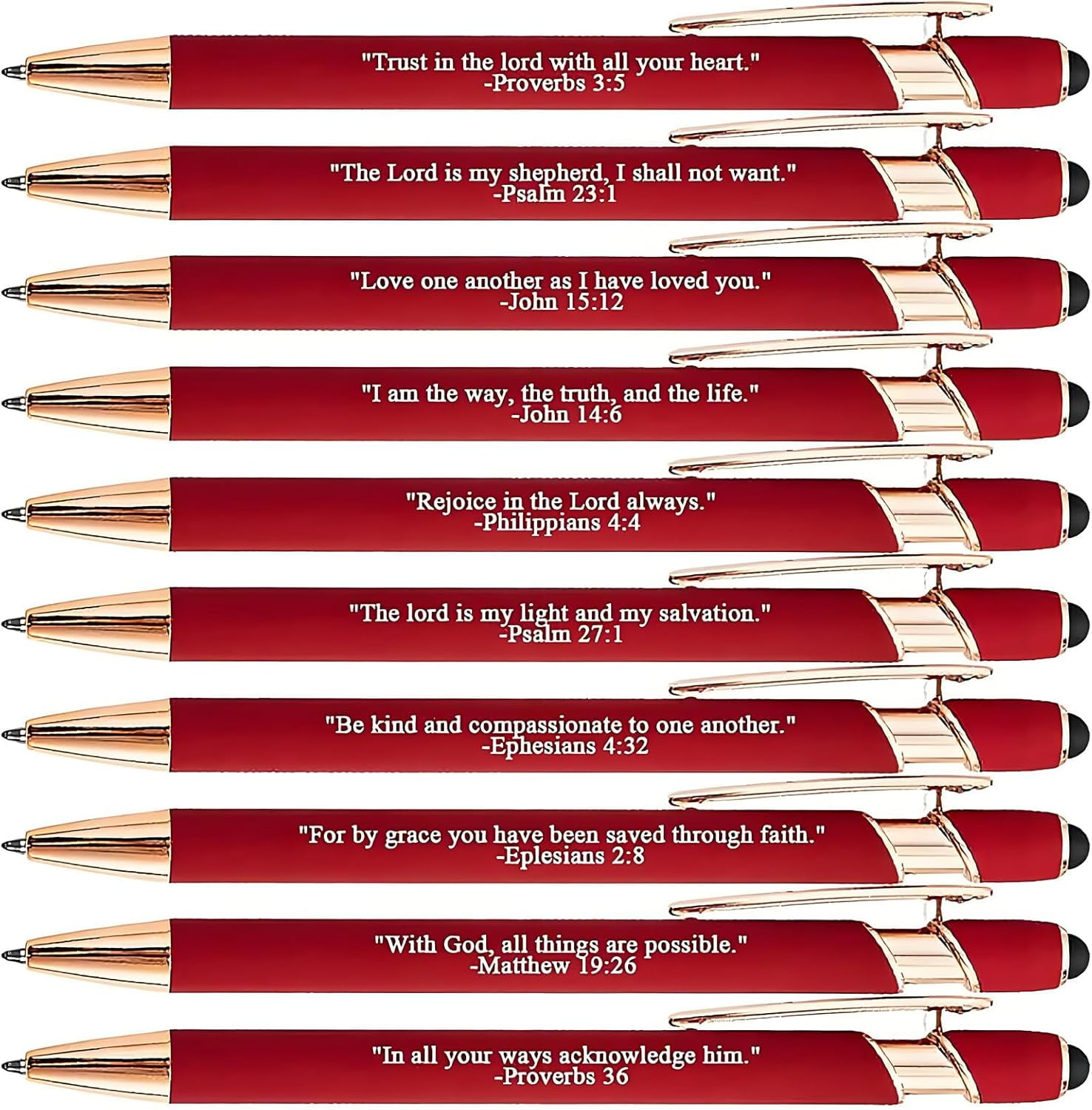Bible Verse Ballpoint Pen Set, 10PCS Christian Stylus Pen with ...
