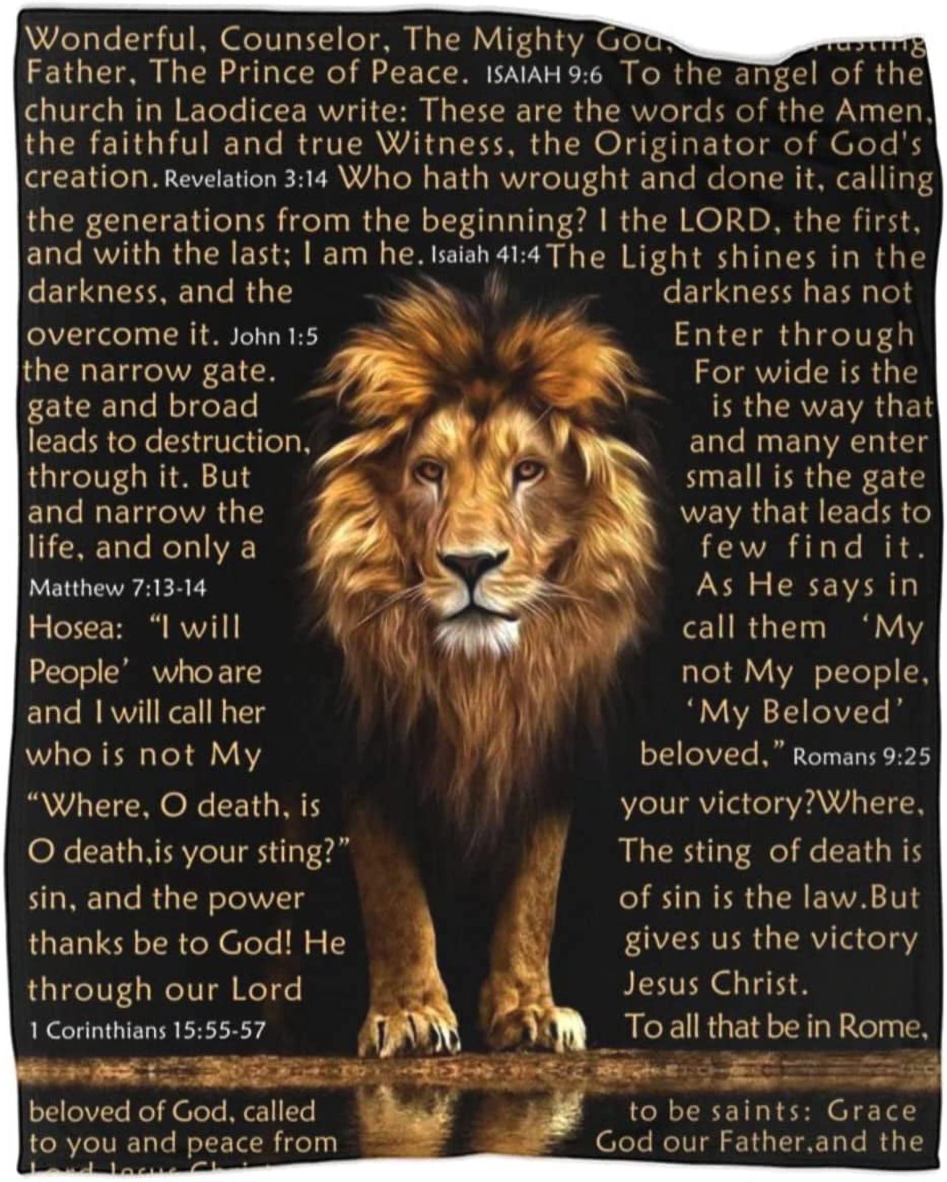 Bible Verse Blanket Christian Gifts Lion Prayer Religious Throw Blanket ...
