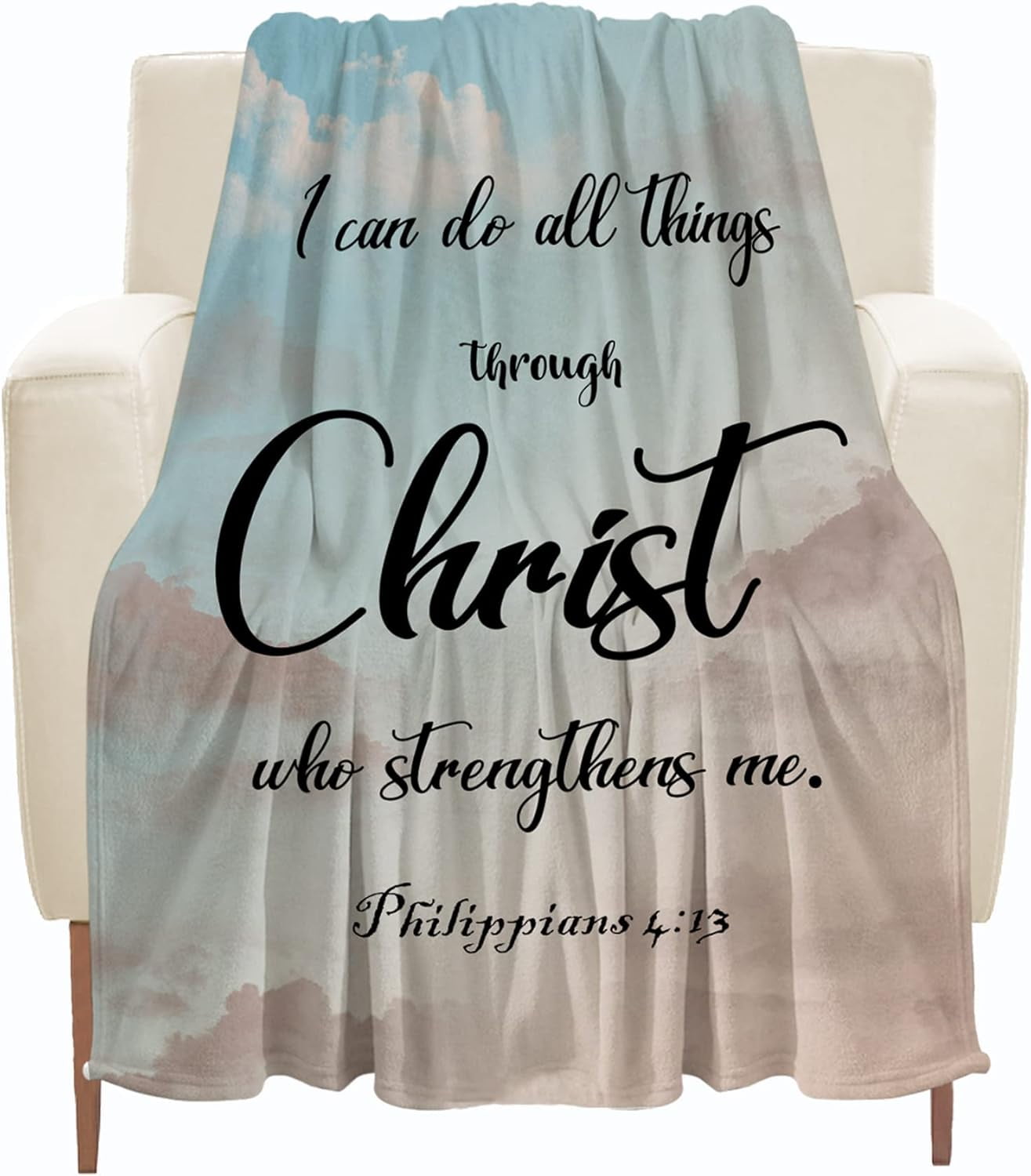 Bible Verse Blanket, Inspirational Religious Gift Throw Blanket with ...