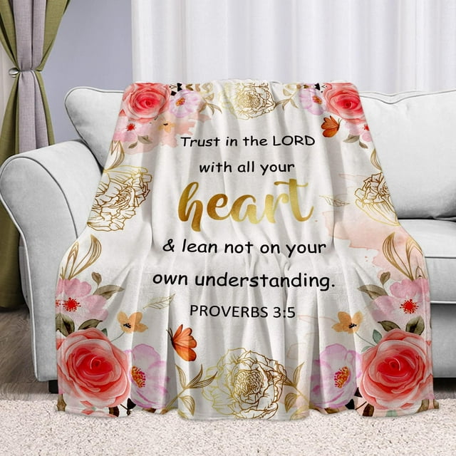 Bible Verse Blanket, Inspirational Religious Gift Throw Blanket with ...