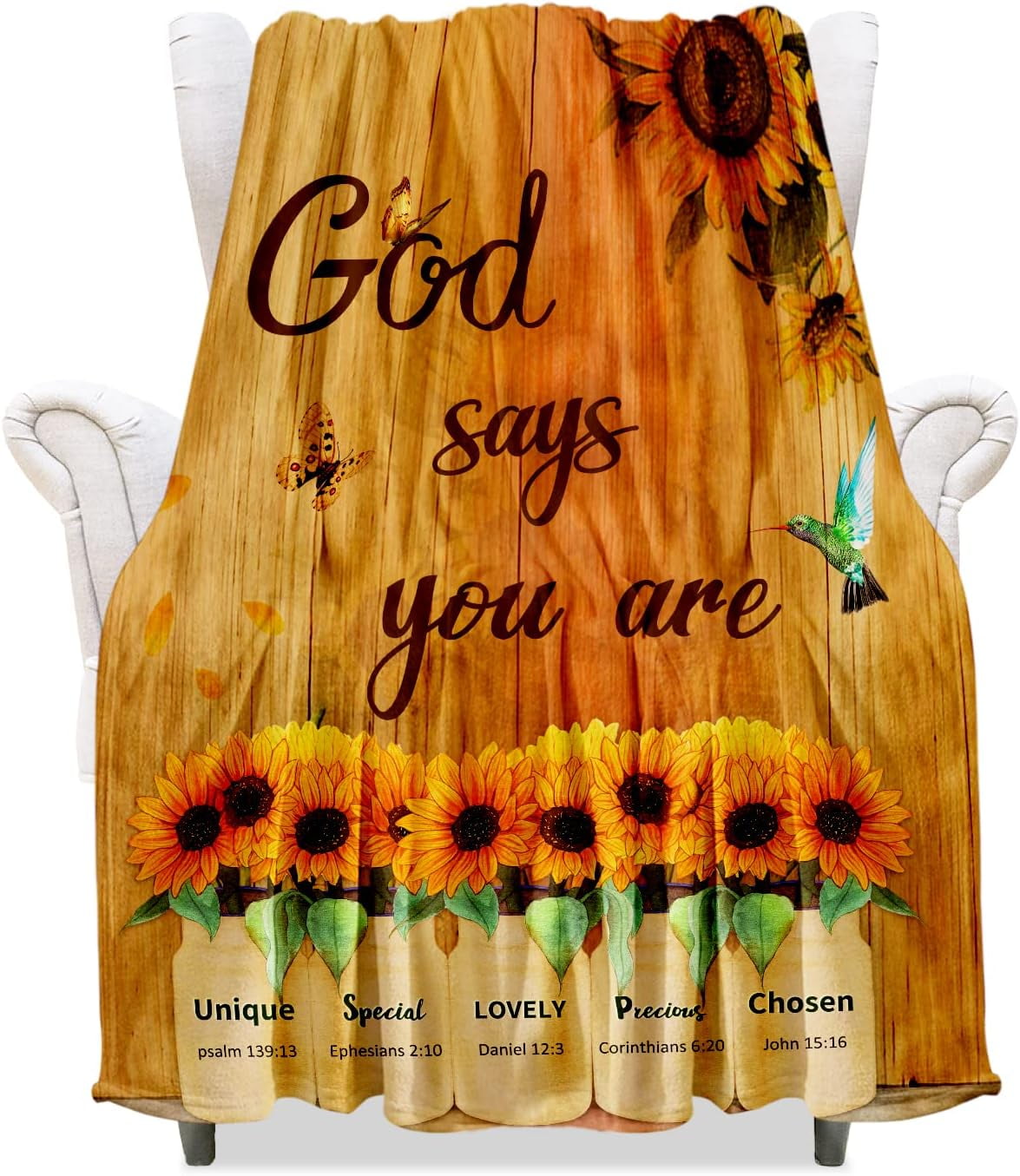 Bible Verse Blanket, Inspirational Religious Gift Throw Blanket with ...