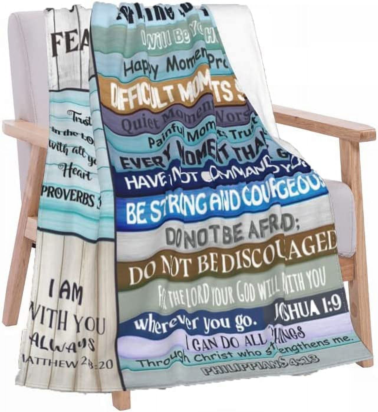 Bible Verse Blanket, Lightweight Fuzzy Religious Healing Throw Blanket ...