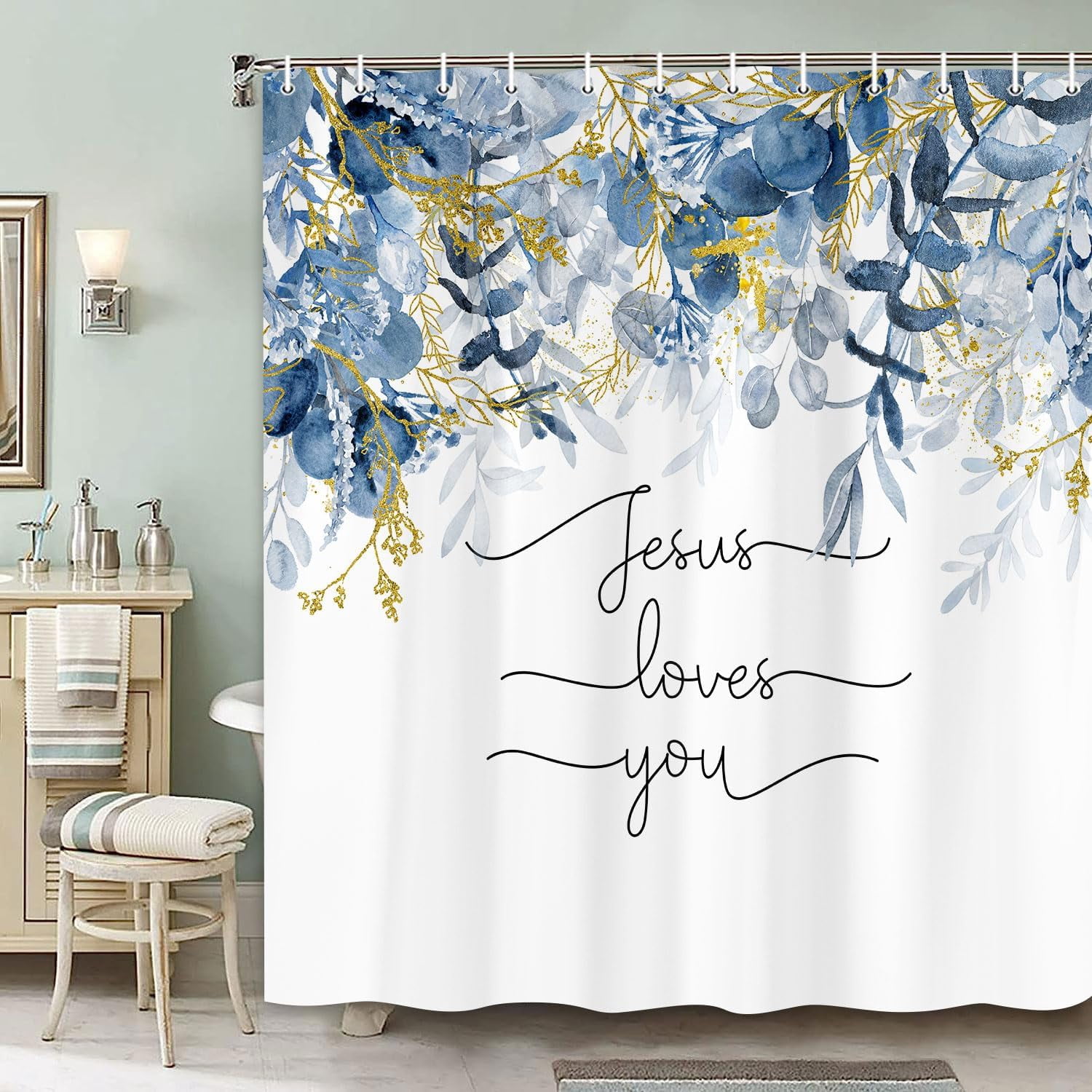 Bible Verse Shower Curtain