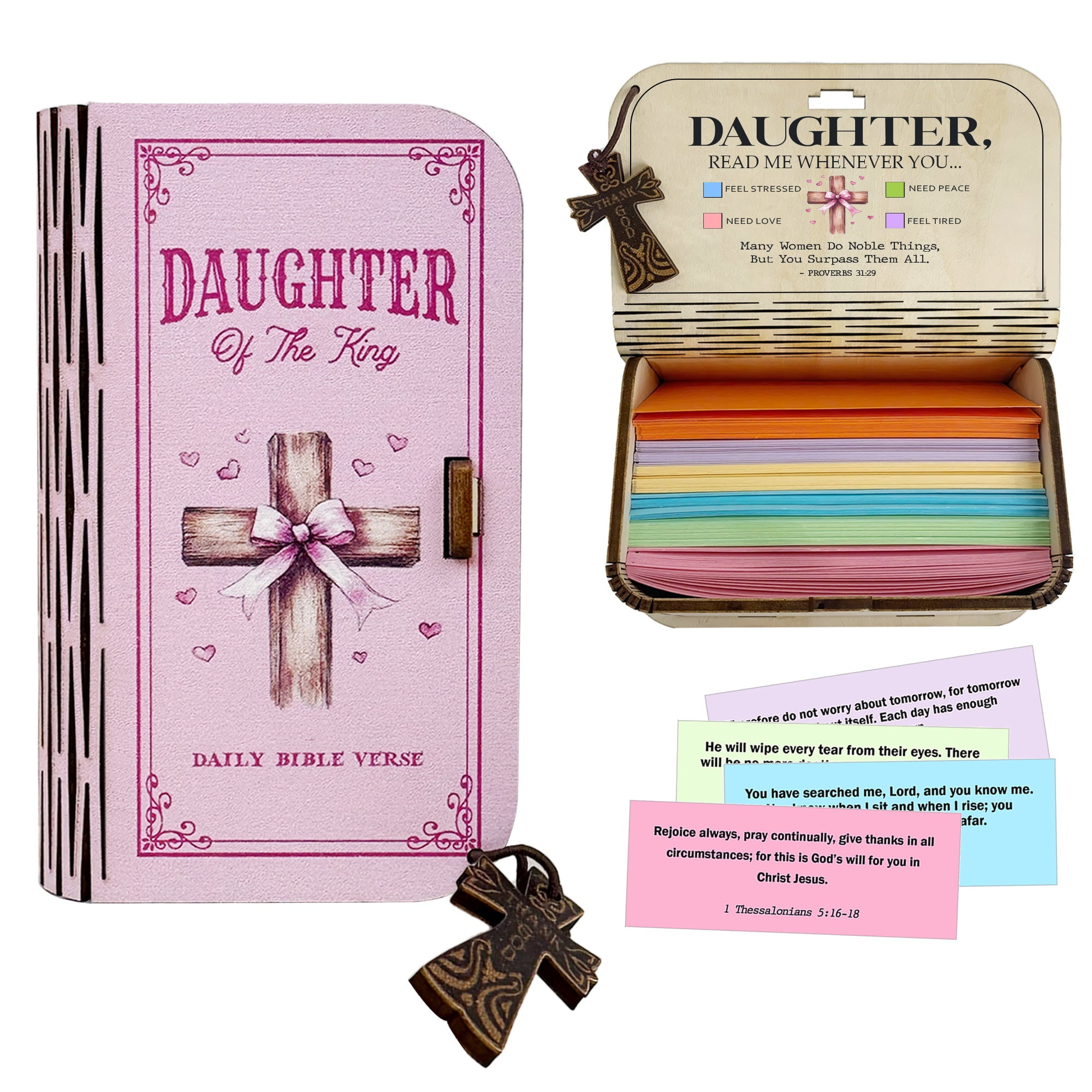 Bible Verse Box for Daughter– 150 Prayer Cards, Bible Verses With ...