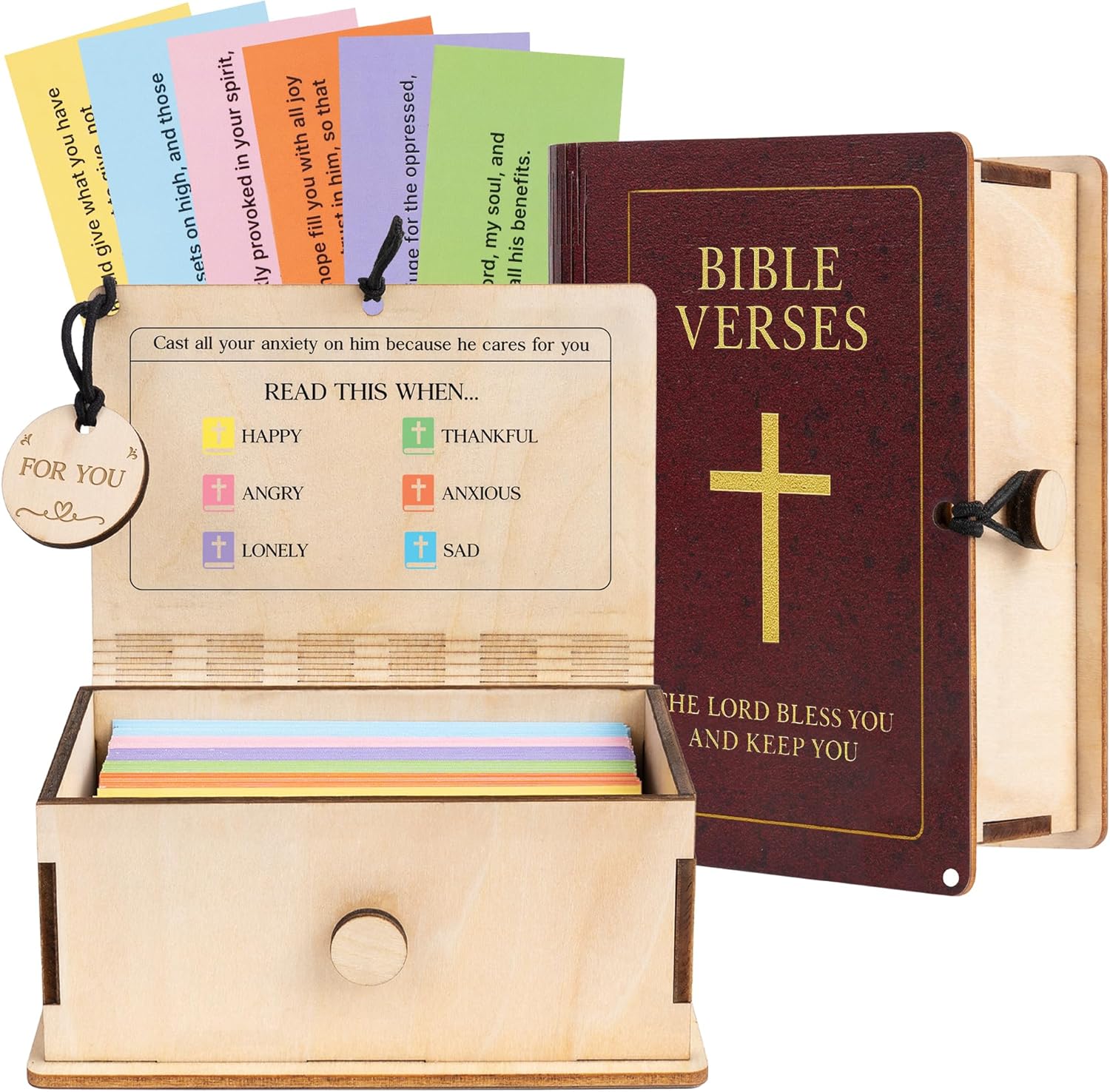 TETAIA Bible Verse Box Set, Christian Gifts for Women Men, Prayer Box ...