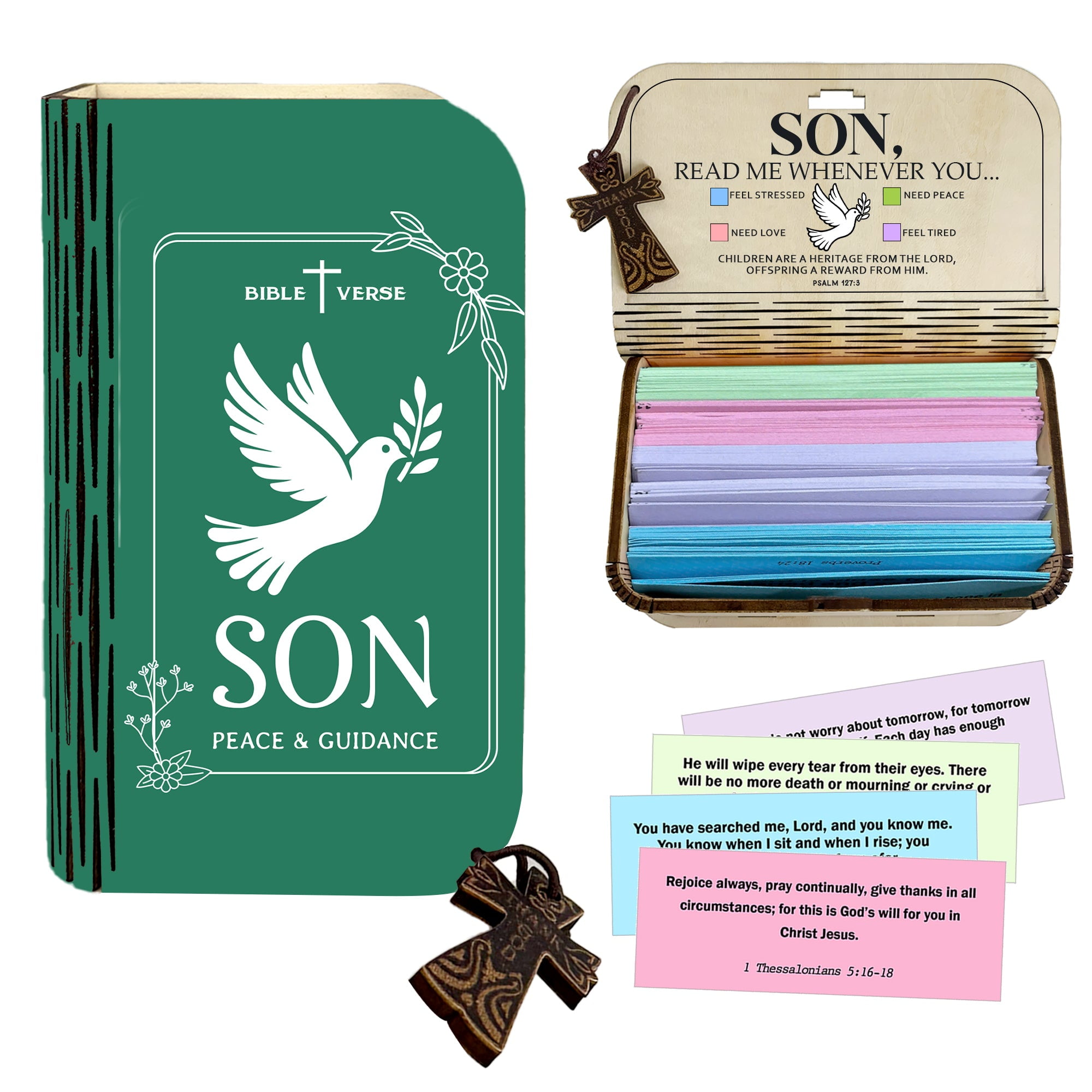 Bible Verse Box for Son– 150 Prayer Cards, Read Me Whenever Bible ...