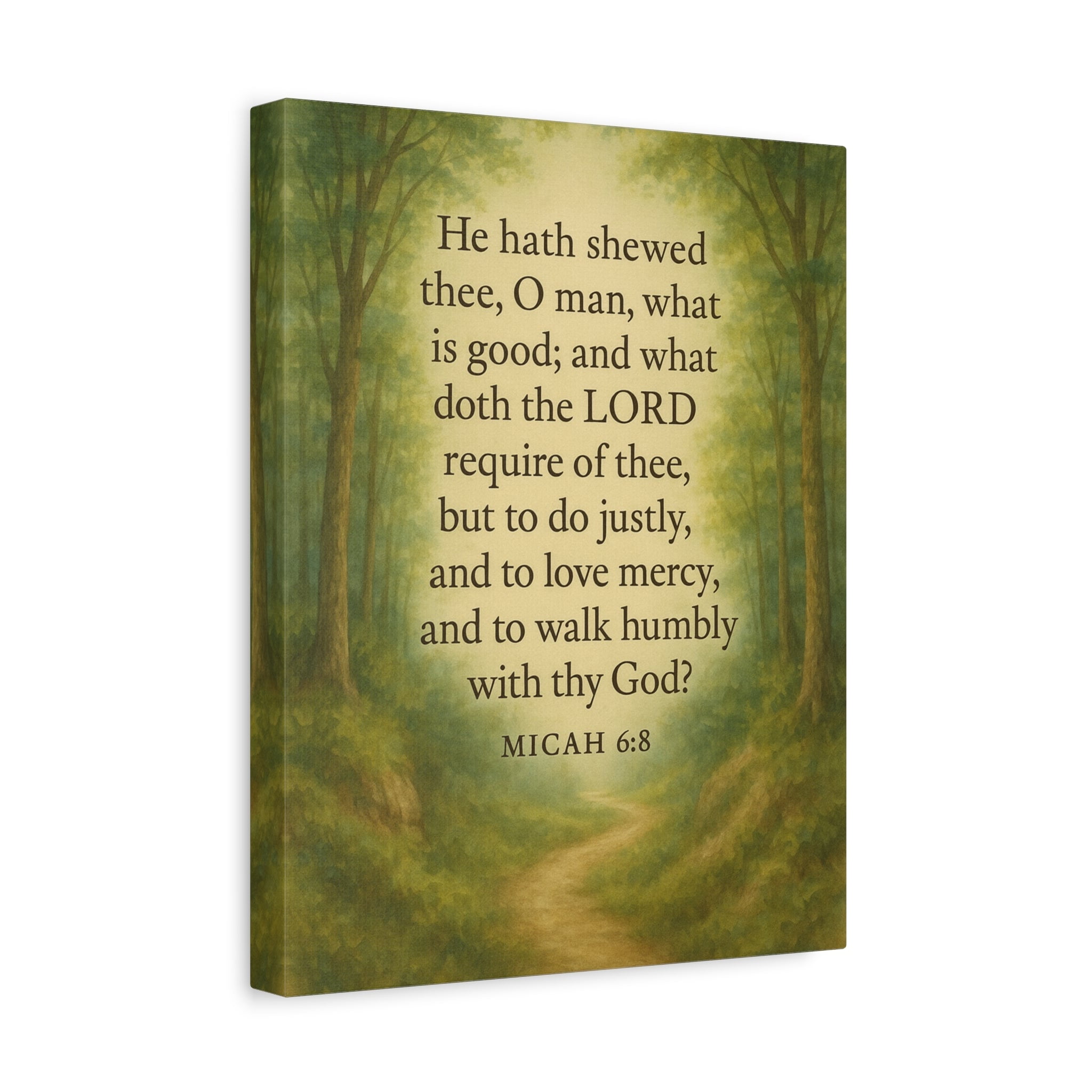 Bible Verse Canvas Micah 6:8 Christian Home Décor Wall Art Scripture ...