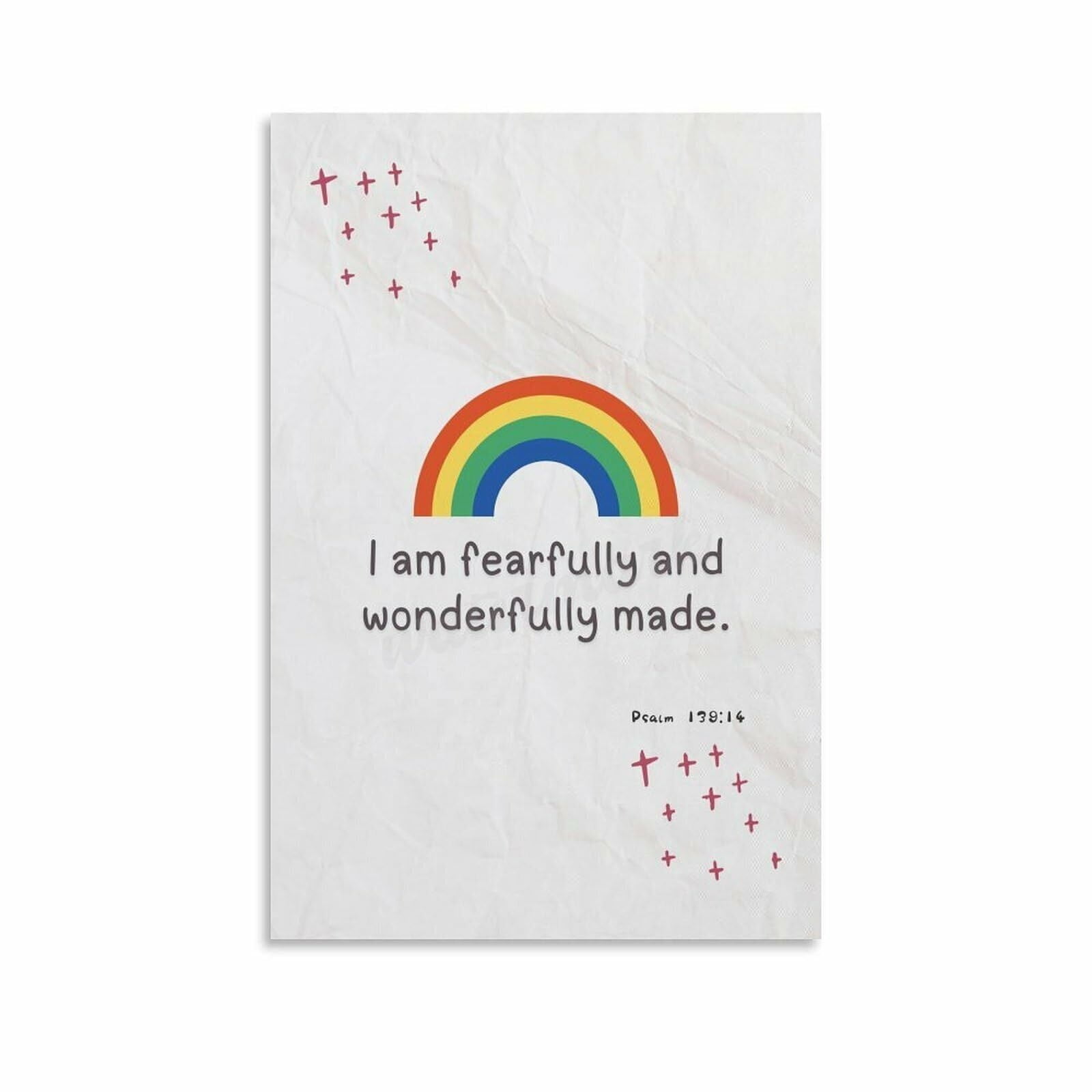 Bible Verse Canvas Print Decor I Am Fearfully Psalm 13914 Poster (2 ...