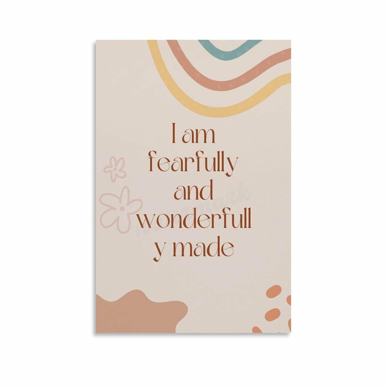 Bible Verse Canvas Print Decor I Am Fearfully Psalm 13914 Posters (2 ...