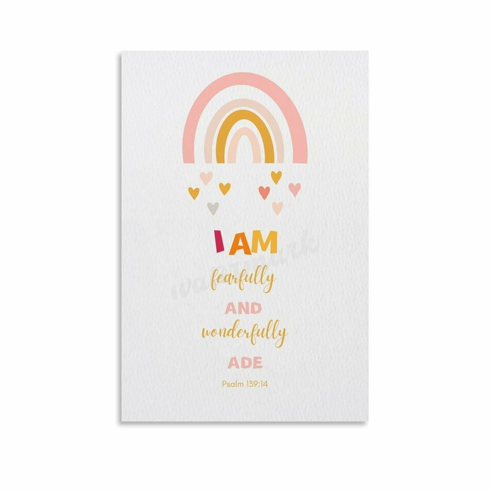 Bible Verse Canvas Print Decor I Am Fearfully Psalm 13914 Posters (3 ...