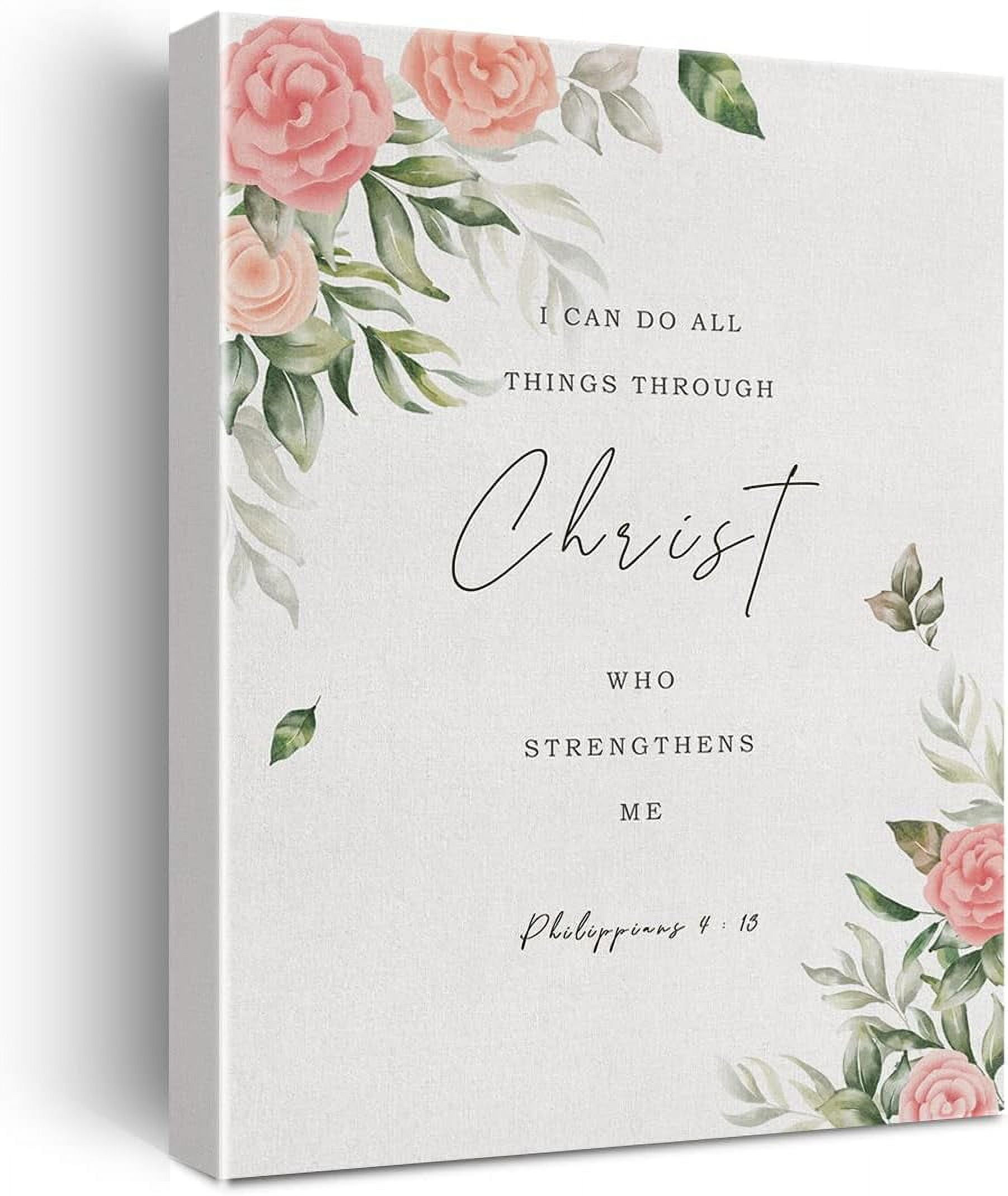 Bible Verse Canvas Print Decor I Can Do All Things Through Christ Who ...