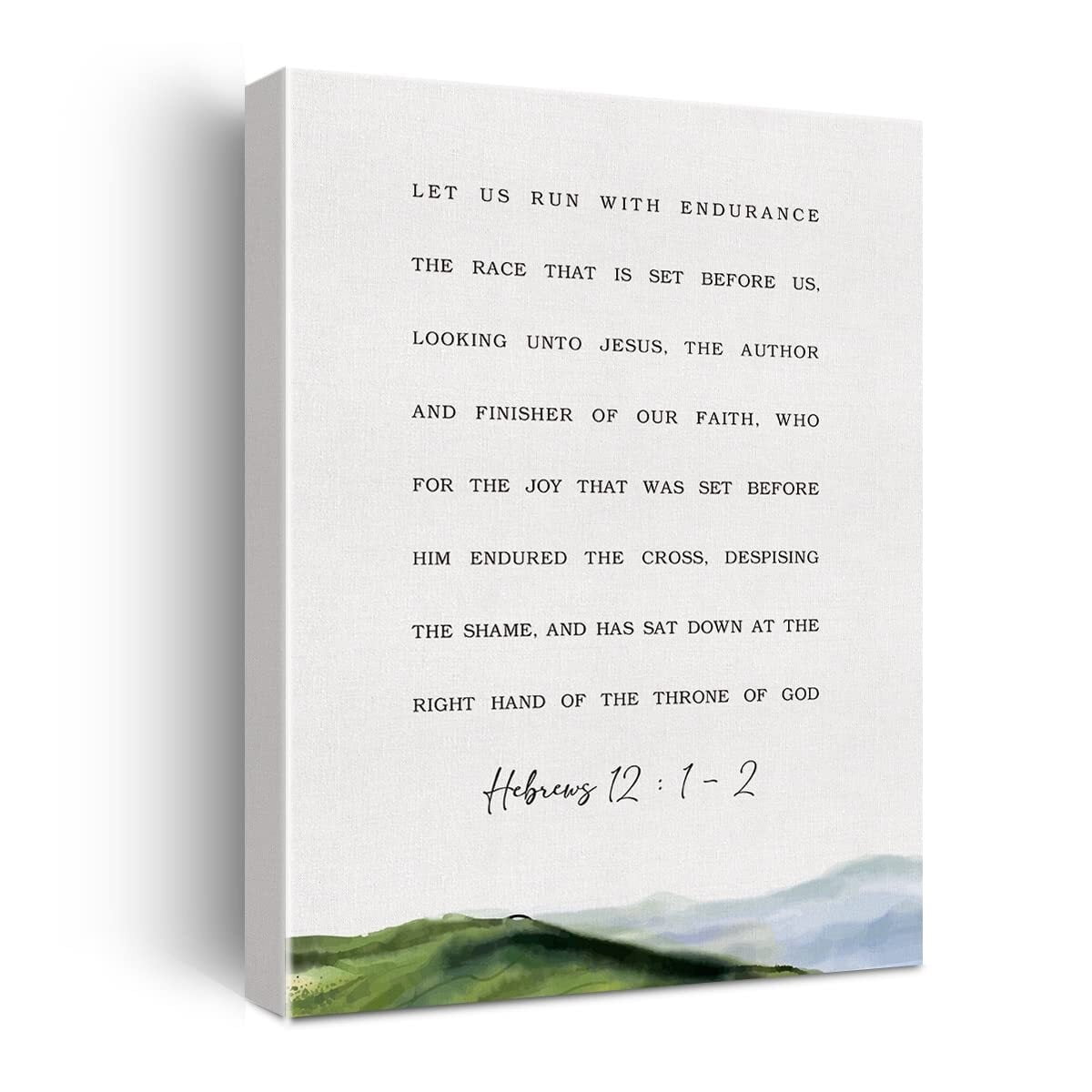 Bible Verse Canvas Print Decor Let us Run with Endurance the Race That ...