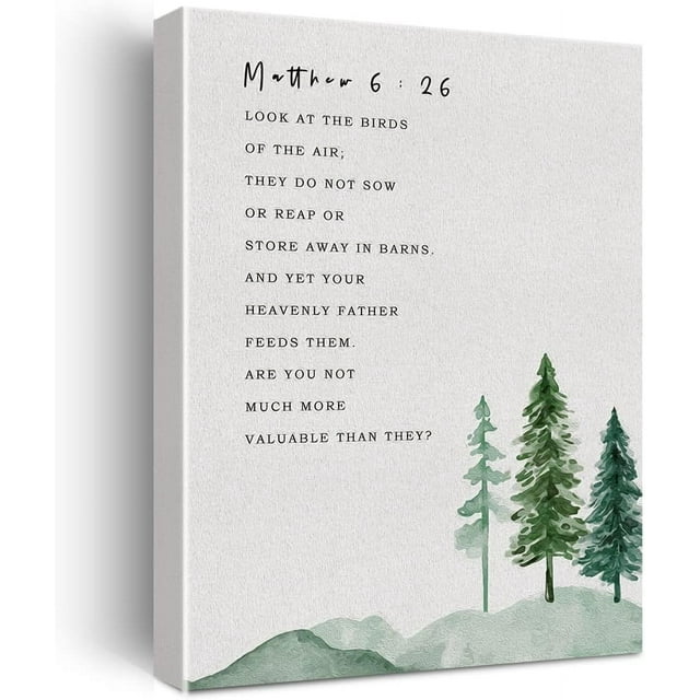 Bible Verse Canvas Print Decor Look at the Birds of the Air Matthew 6: ...