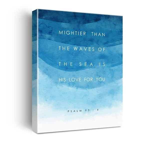 Bible Verse Canvas Print Decor Mightier Than the Waves Psalm 93:4 Wall ...