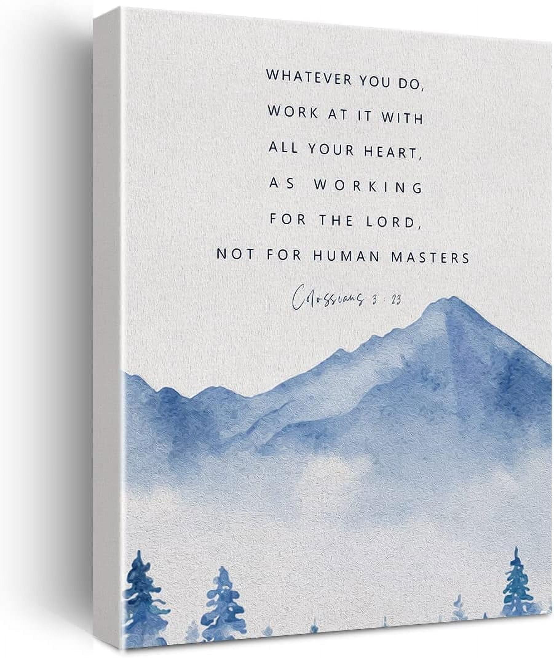Bible Verse Canvas Print Decor Whatever You Do Work at It Colossians 3: ...