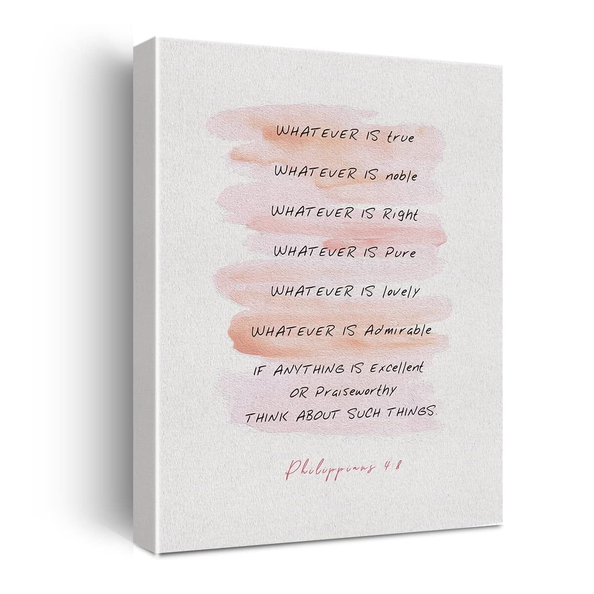 Bible Verse Canvas Print Decor Whatever is True Whatever is Noble ...
