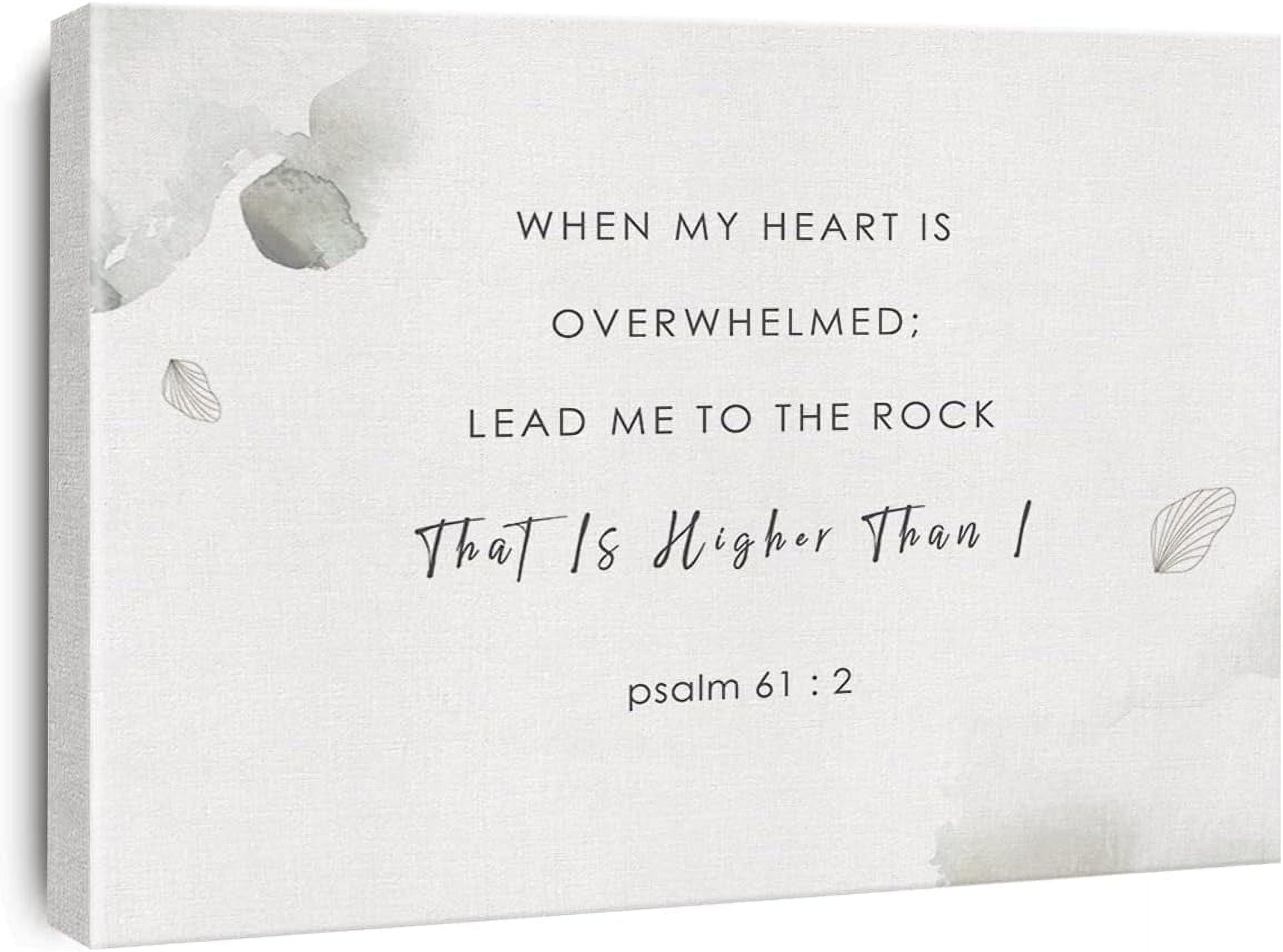 Bible Verse Canvas Print Decor When My Heart Psalm 61:2 Wall Painting ...