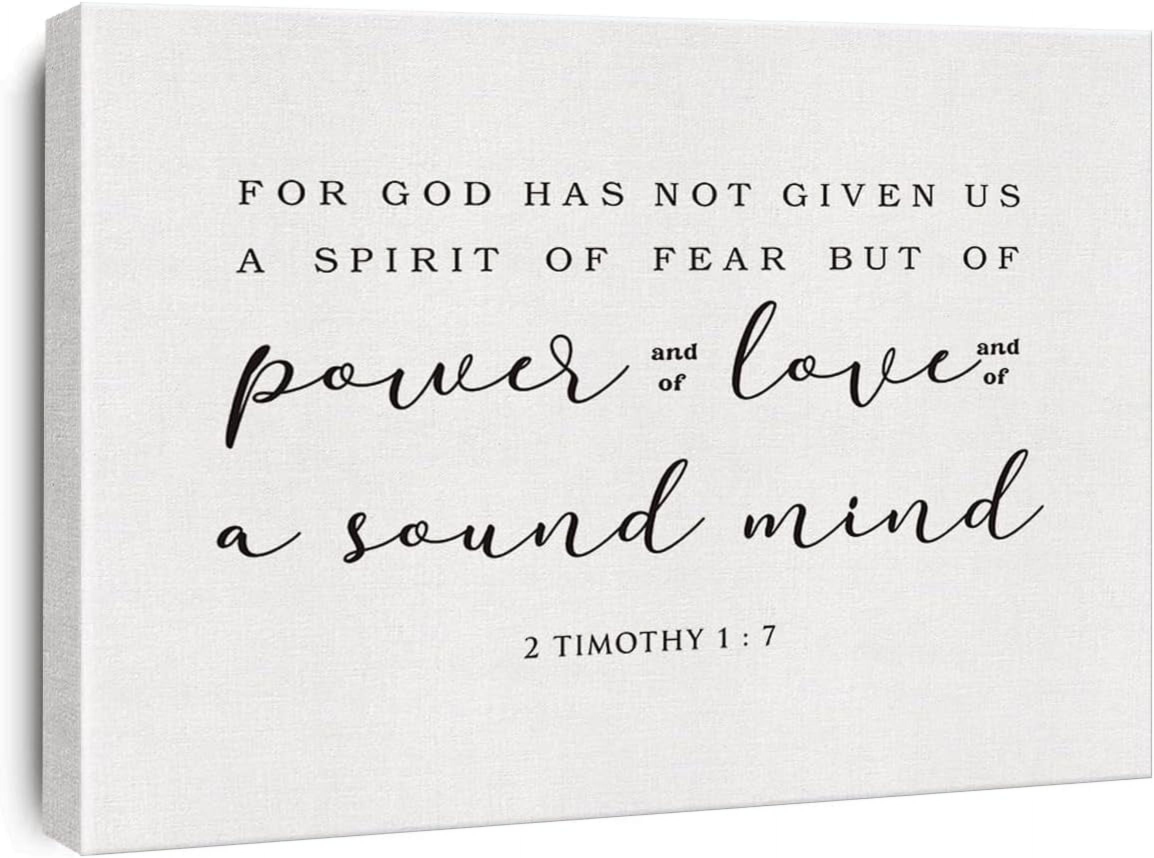Bible Verse Canvas Print Decor for God Has Not Given Us a Spirit 2 ...