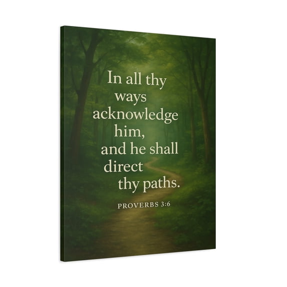 Bible Verse Canvas Proverbs 3:6 Christian Home Décor Wall Art Scripture ...