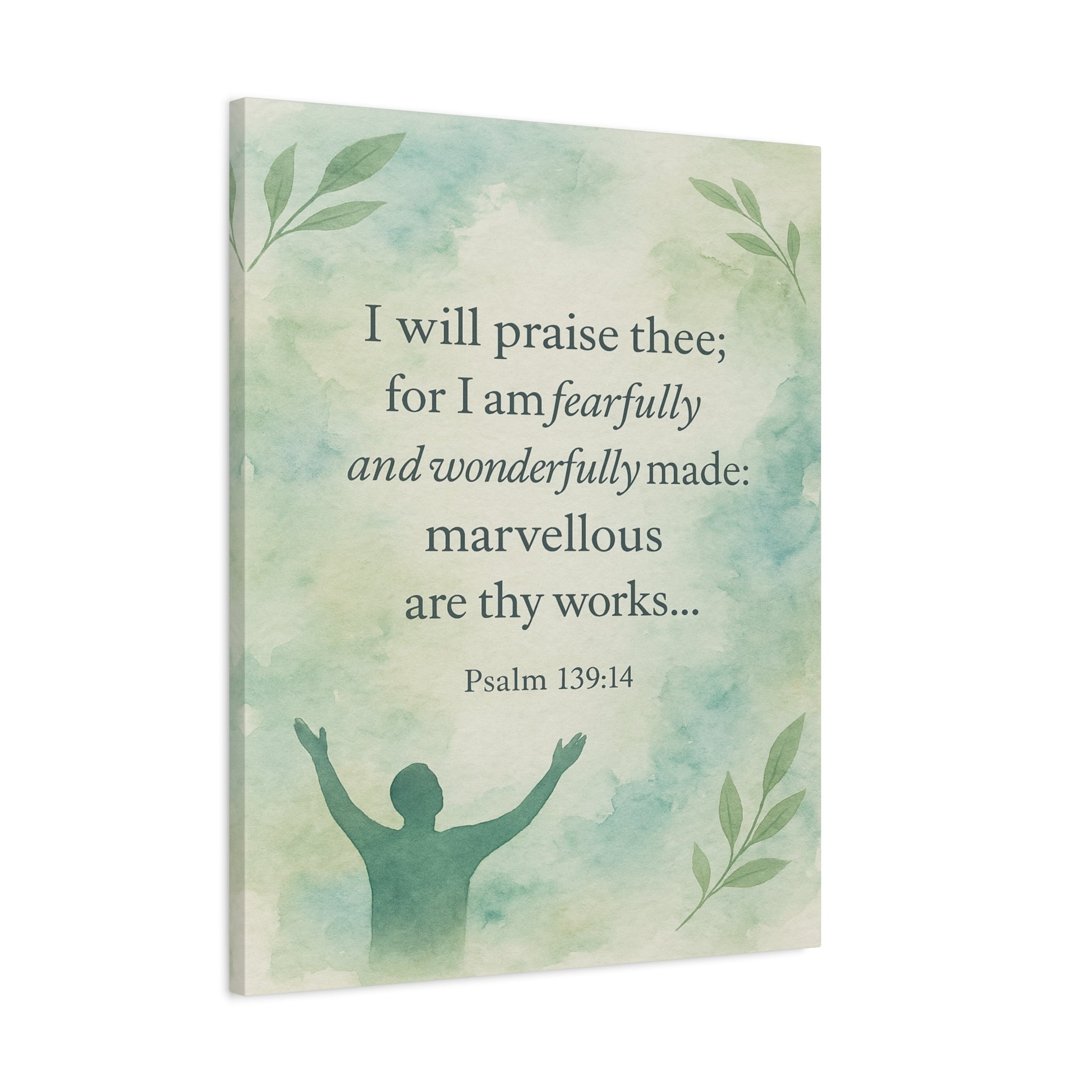 Bible Verse Canvas Psalm 139:14 Christian Home Décor Wall Art Scripture ...
