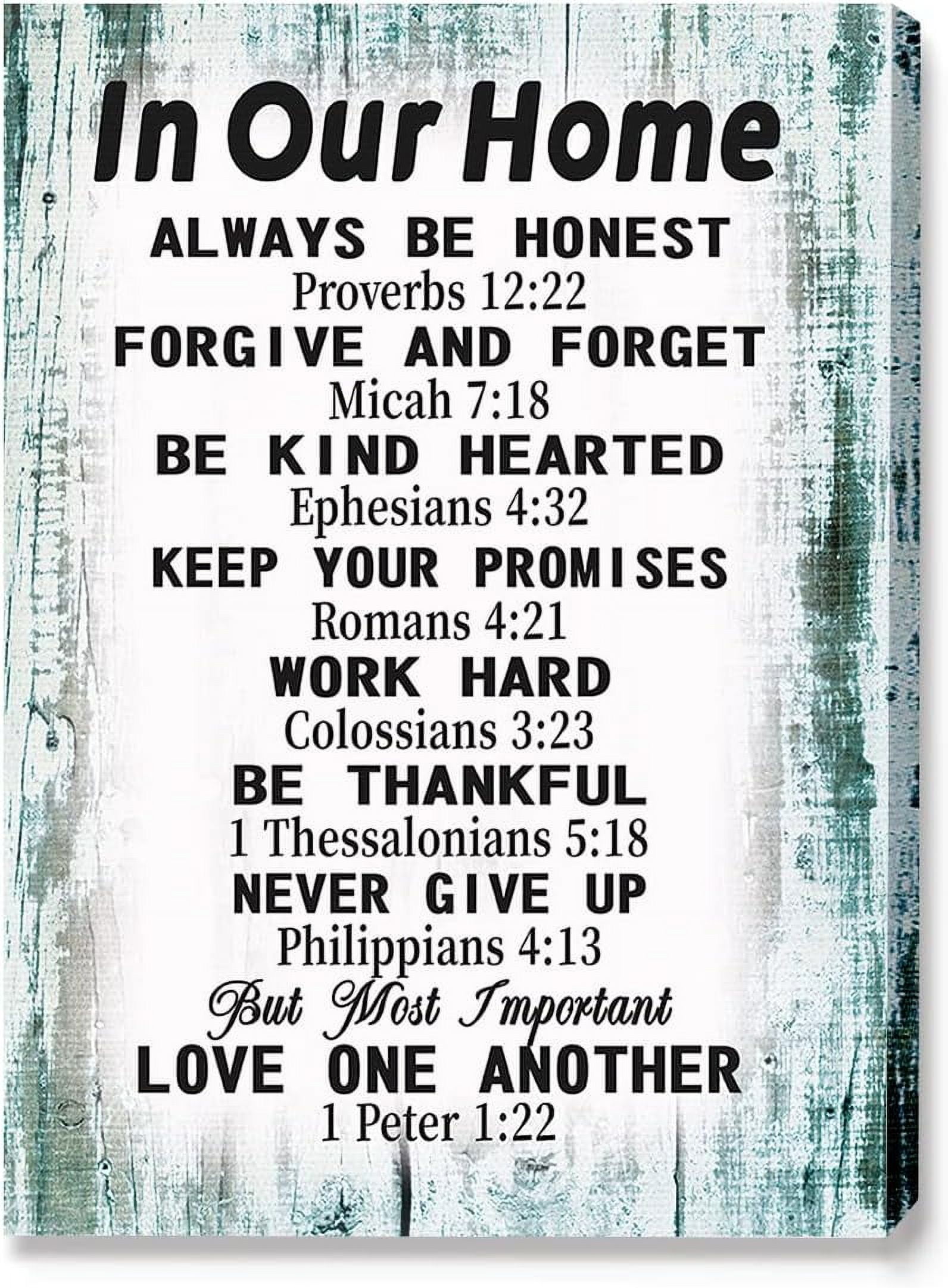 Bible Verse Canvas Wall Art,In Our Home Scripture Christian Canvas Wall ...