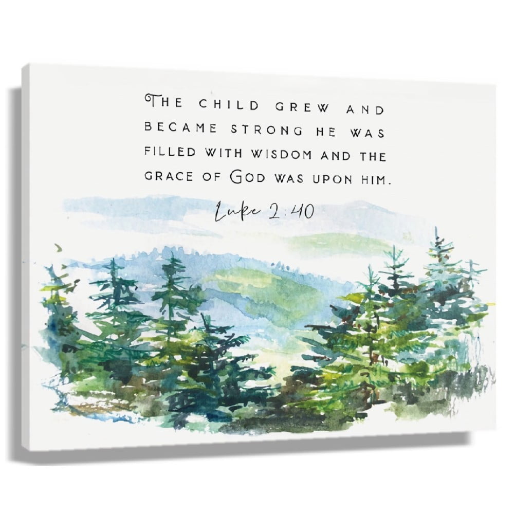 Bible Verse Canvas Wall Art Luke 2 40 Landscape Posters Pictures For ...