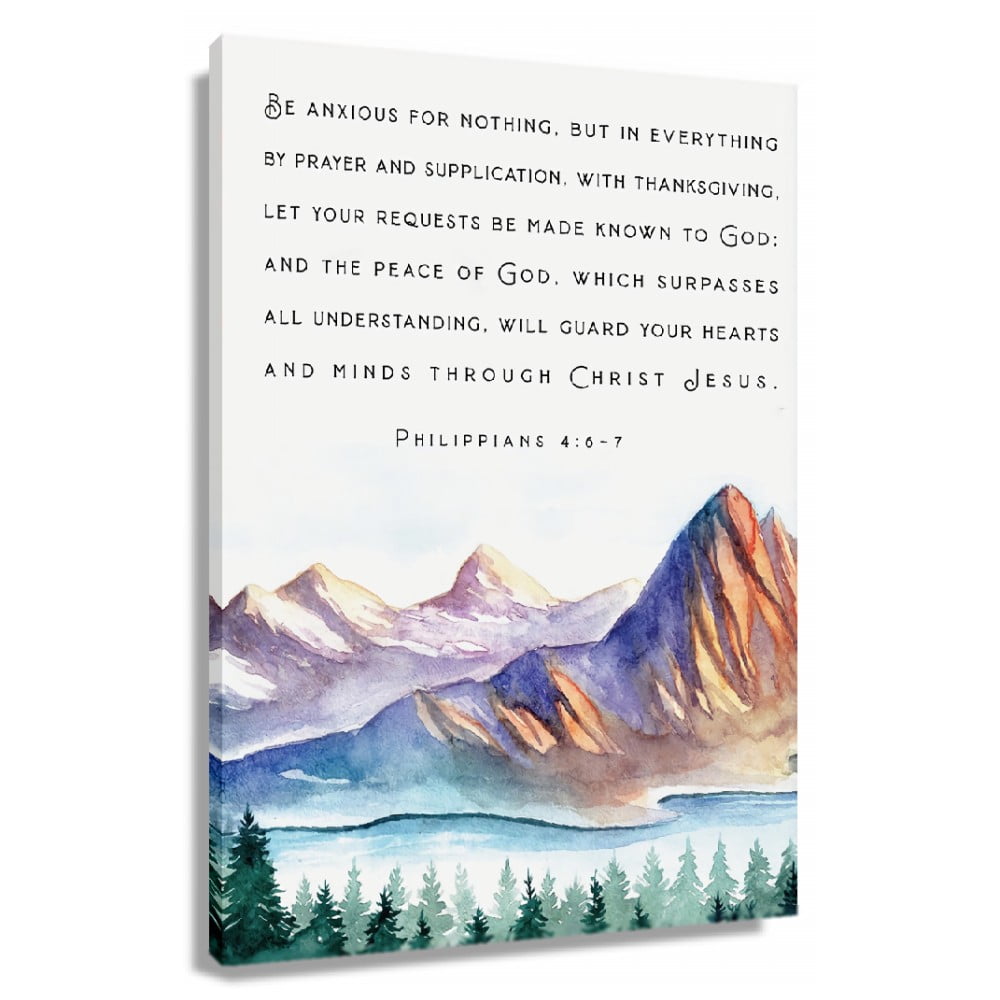 Bible Verse Canvas Wall Art Nature Landscape Posters Philippians 4 6-7 ...