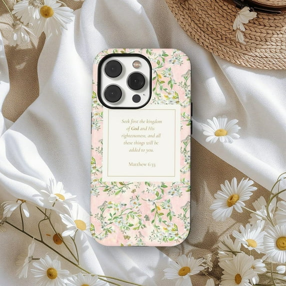 Bible Verse Christian Floral Scripture Quote Phone Case 17 16 15 14 13 ...