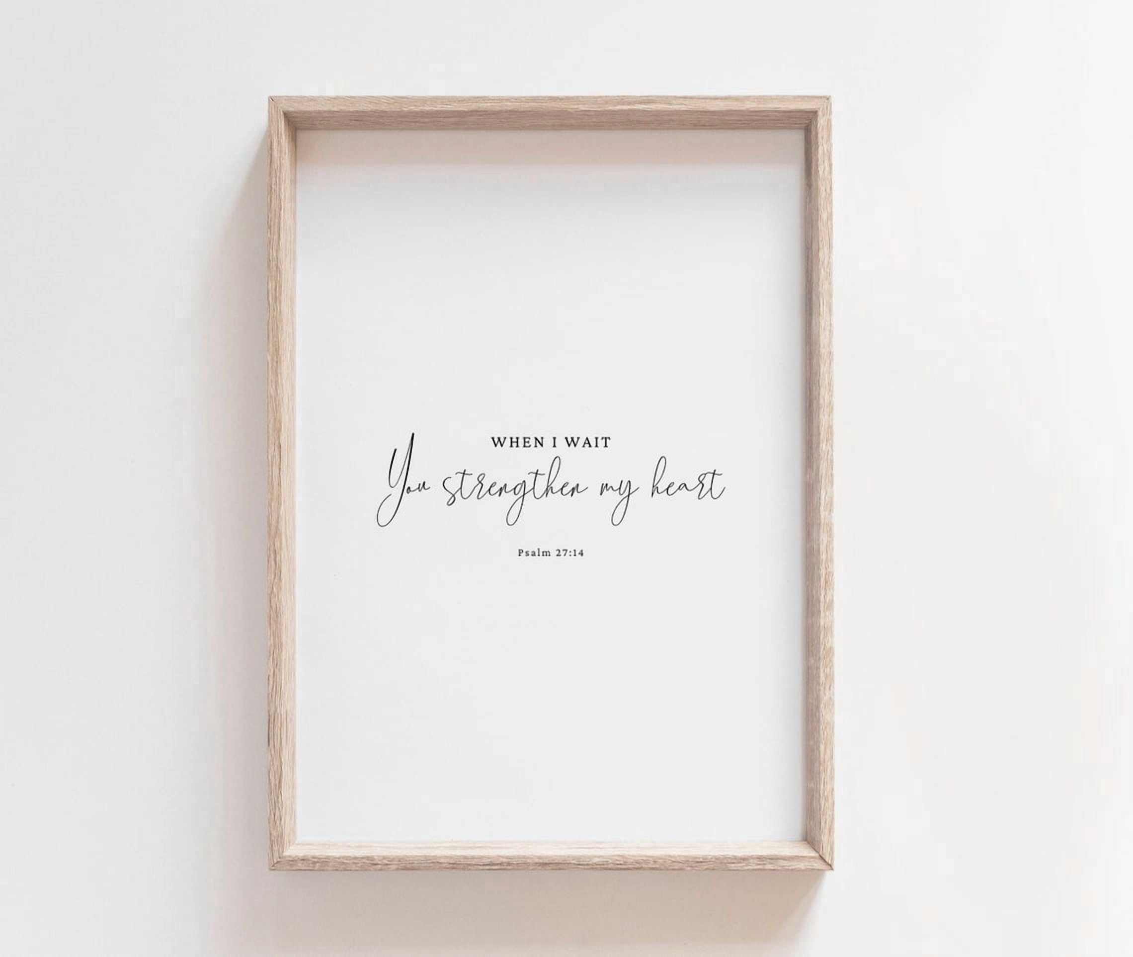 Bible Verse Christian Quotes Wait Strength Psalm 27:14 Religious ...