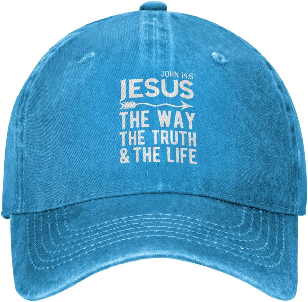 Bible Verse Christian Worship Hats for Men Jesus The Way Truth Life ...