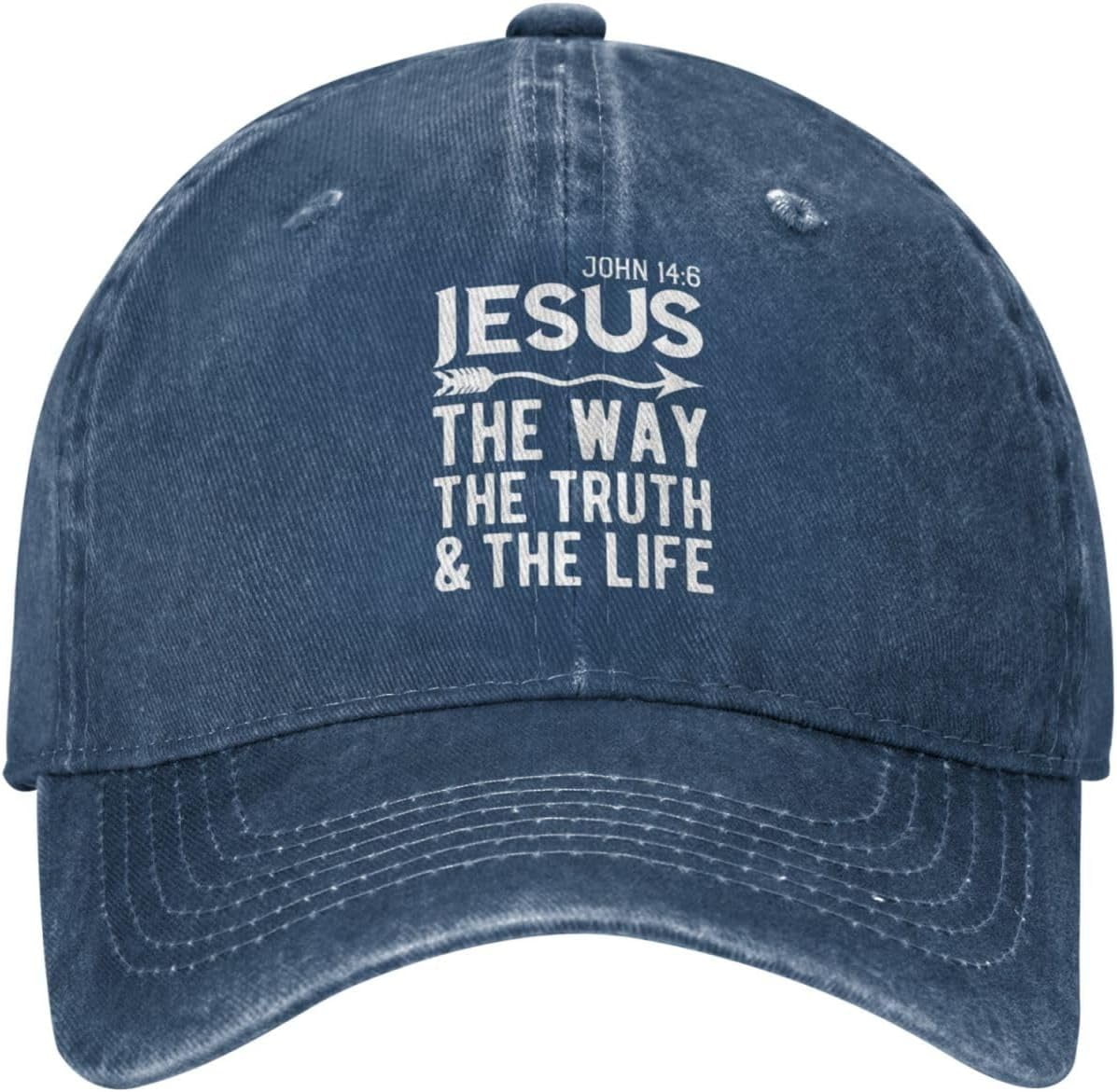Bible Verse Christian Worship Hats for Men Jesus The Way Truth Life ...