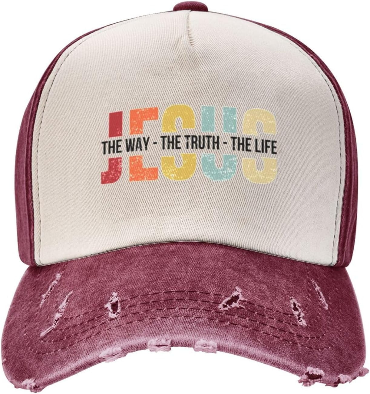 Bible Verse Christian Worship Mens Hat Jesus The Way Truth Life Vintage ...