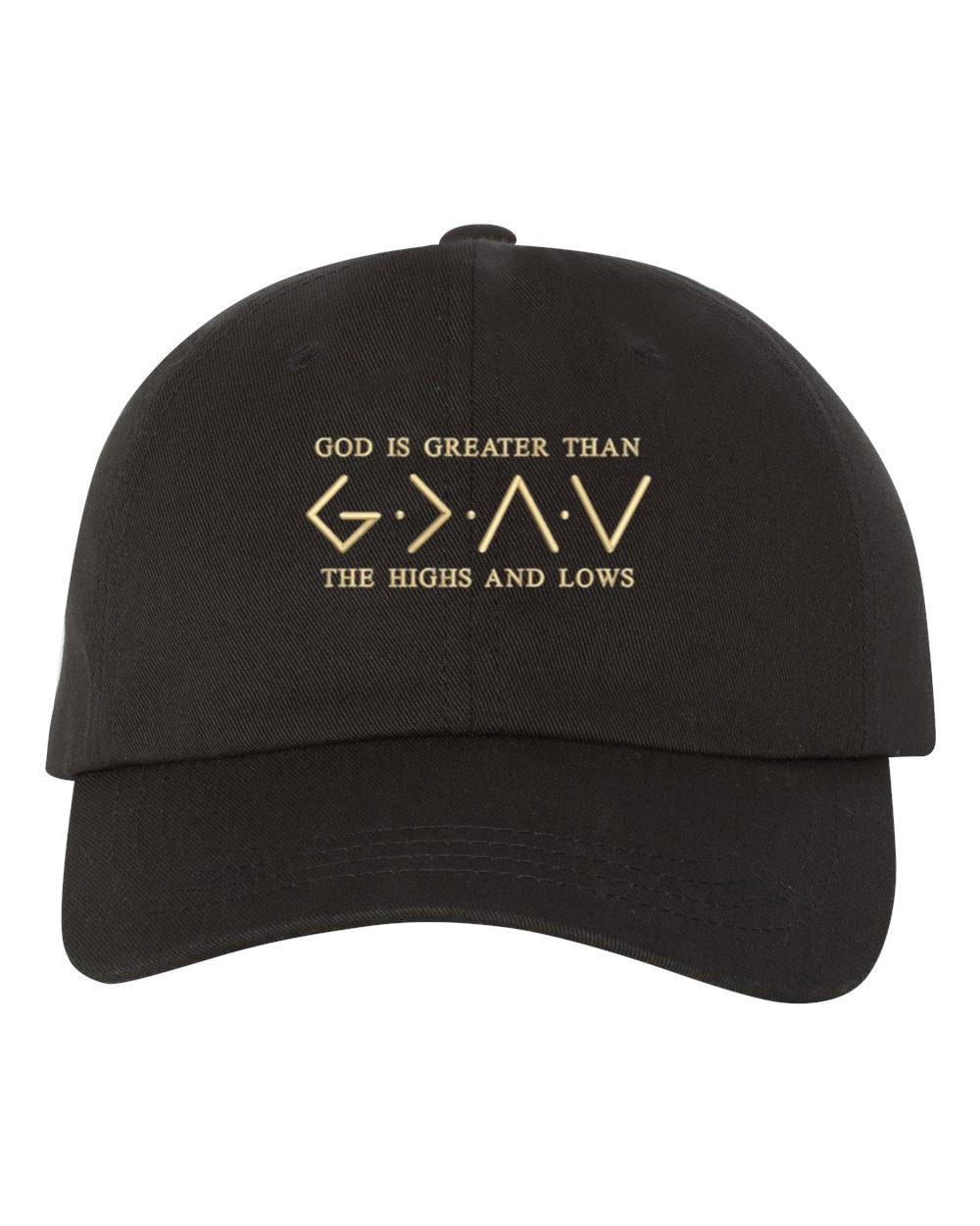 Bible Verse Classic Dad Hat Embroidered God Is Greater Faith Gift ...