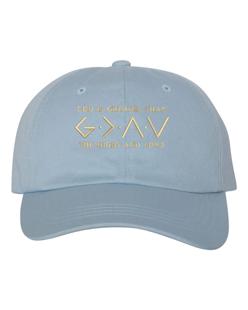 Bible Verse Classic Dad Hat Embroidered God Is Greater Faith Gift ...