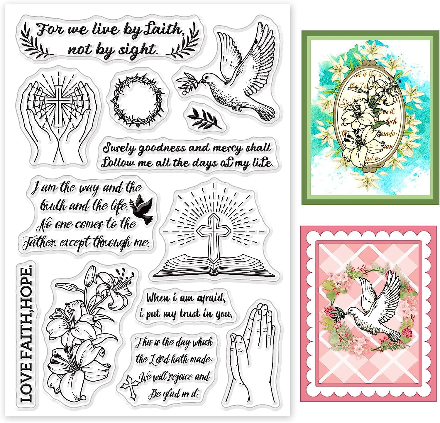 Bible Verse Clear Stamps Christianity Scripture Faith Dove Silicone ...