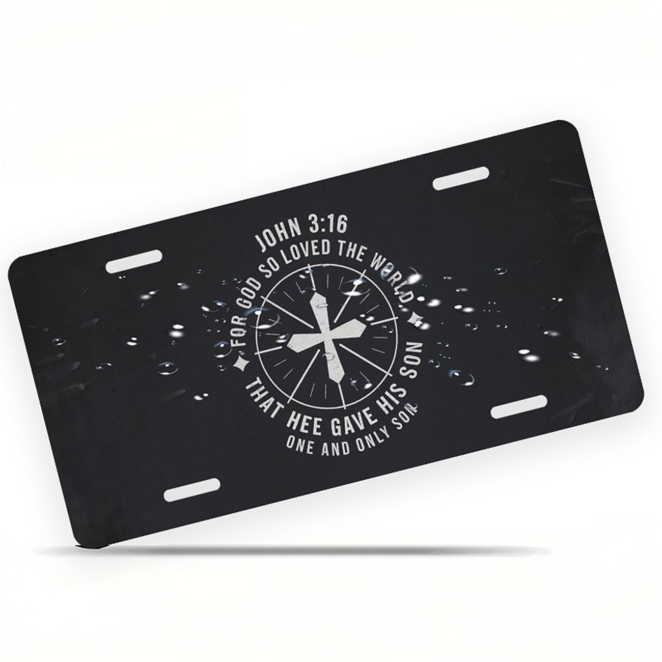 Bible Verse Cross Front License Plate, Metal License Plate, Funny ...