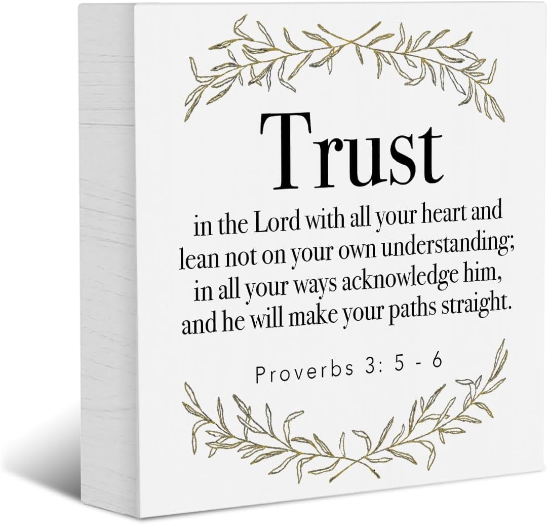 Bible Verse Decorative Signs Plaques Wooden Box Sign Desk Decor ...