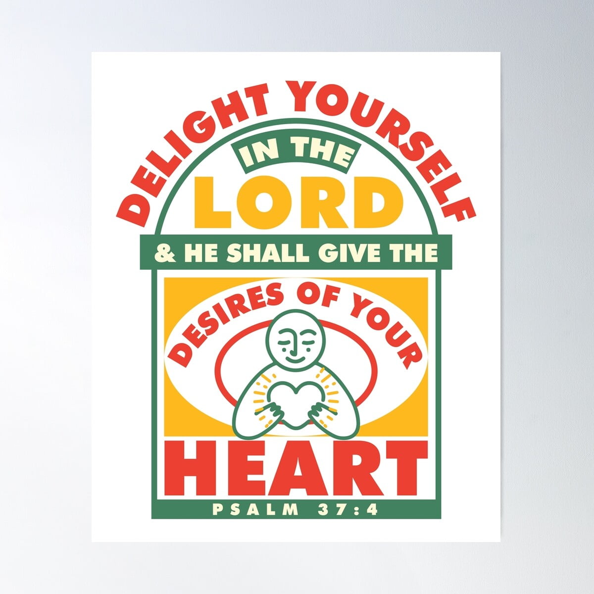 Bible Verse Delight In The Lord Poster Wall Art, Modern Wall Decor For ...