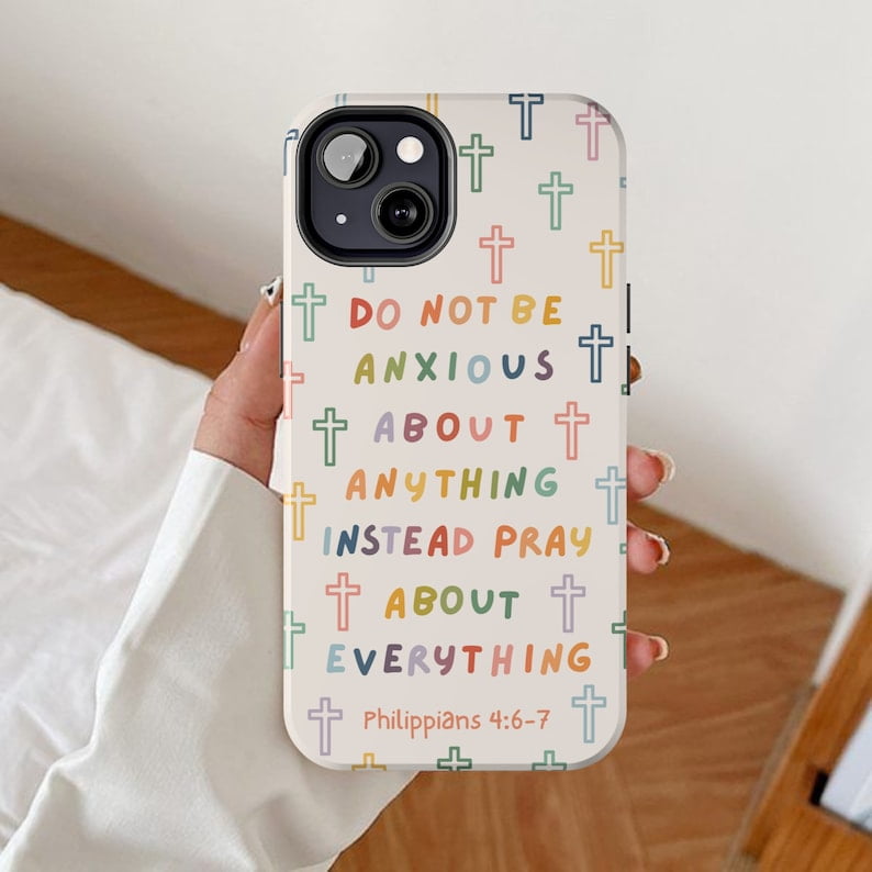 Bible Verse Do Not Be Anxious Pray Quote Phone Case for iPhone 11-17 ...