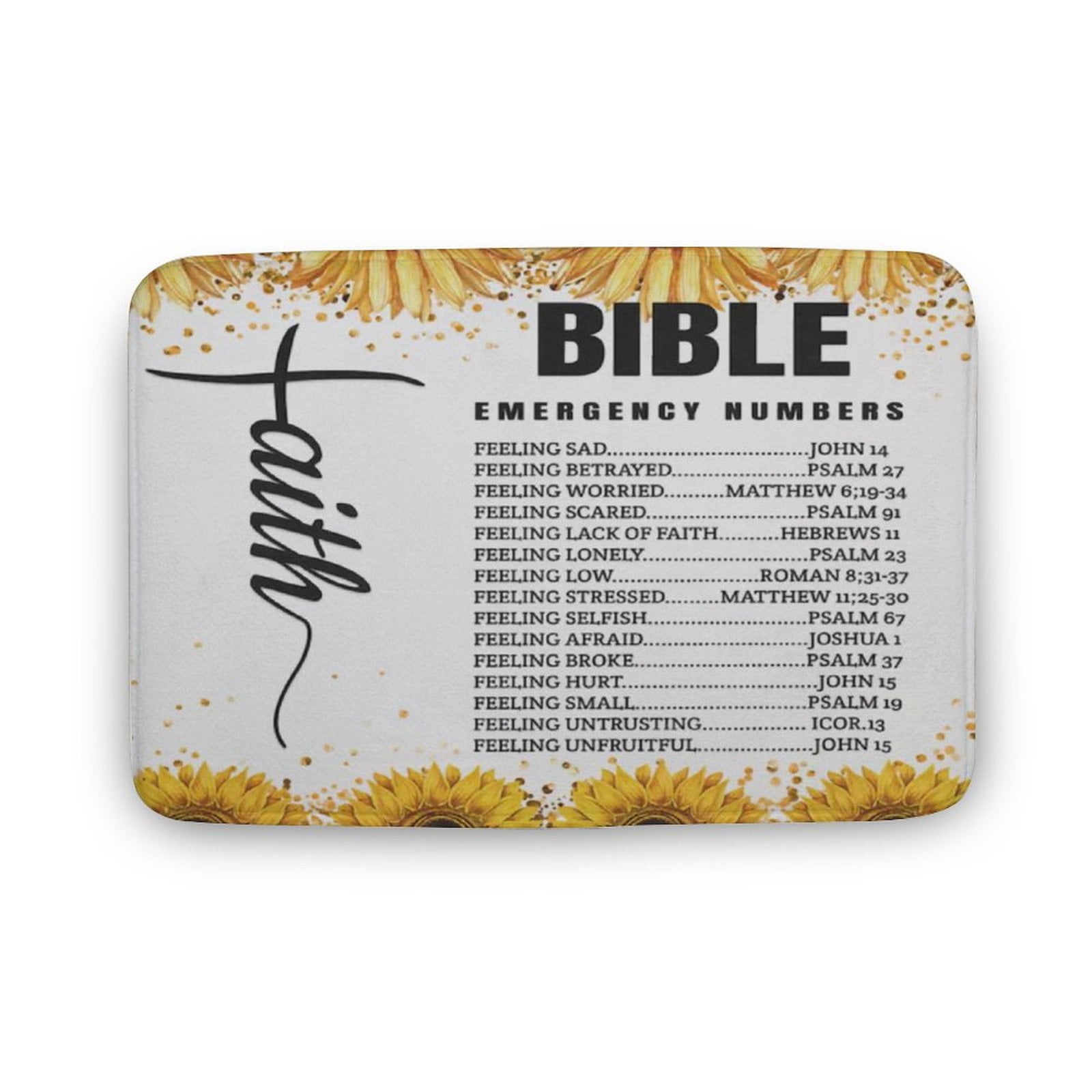 Bible Verse Emergency Numbers Doormat, Faith Doormat, Christian Doormat ...