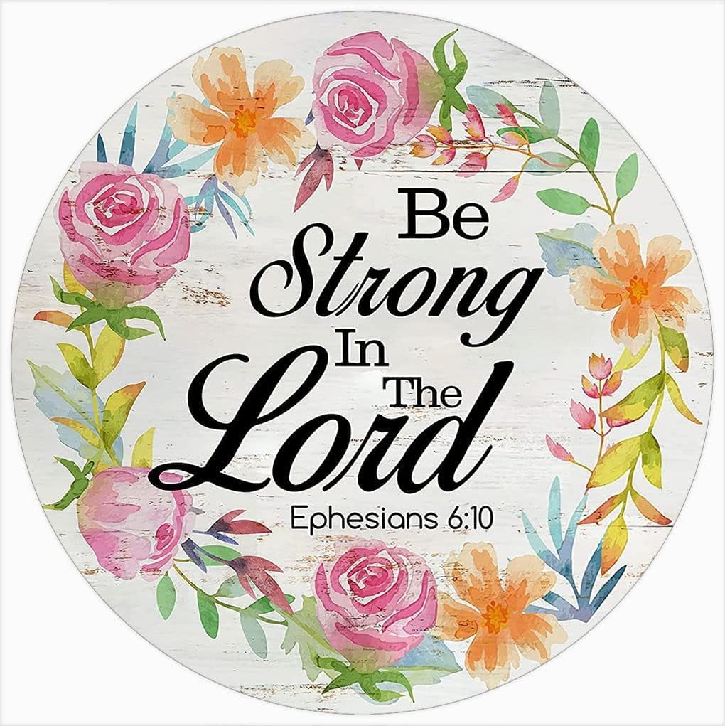 Bible Verse Ephesians 610 Round Metal Tin Sign Wreath Sign Wall Decor ...