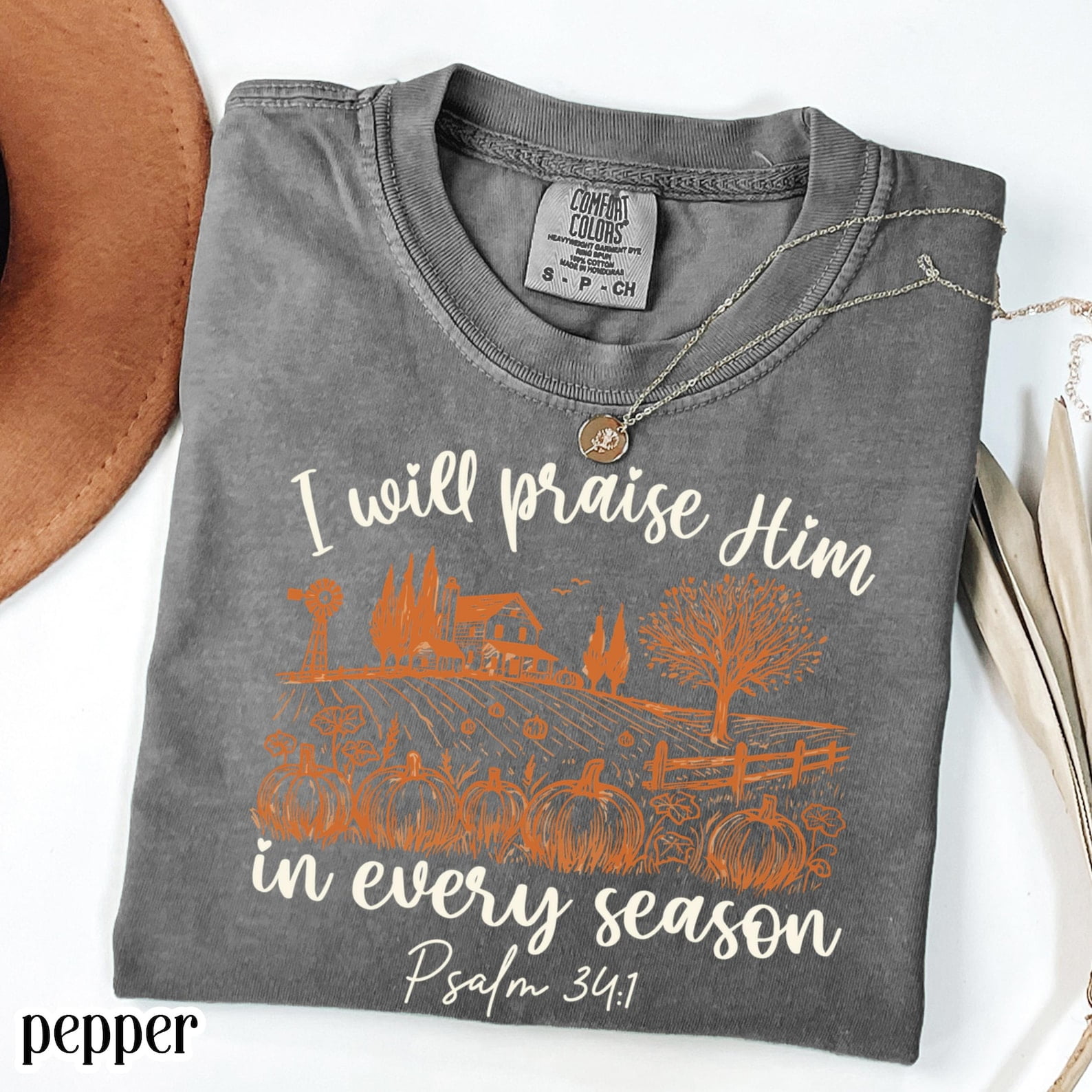 Bible Verse Fall Shirt Pumpkin Farm Faith Tee Christian Psalm Autumn ...