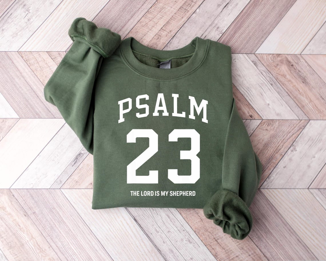 Bible Verse Football Sweatshirt, Psalm 23 The Lord Is My Shepherd ...
