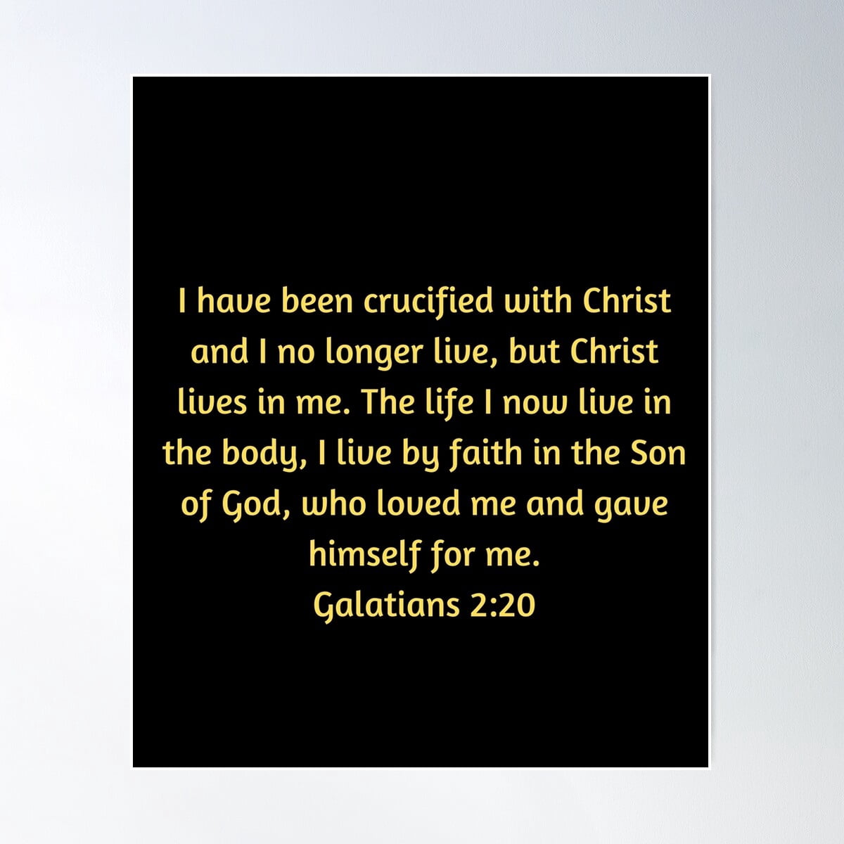 Bible Verse Galatians 2:20 Poster Wall Art, Modern Wall Decor For ...