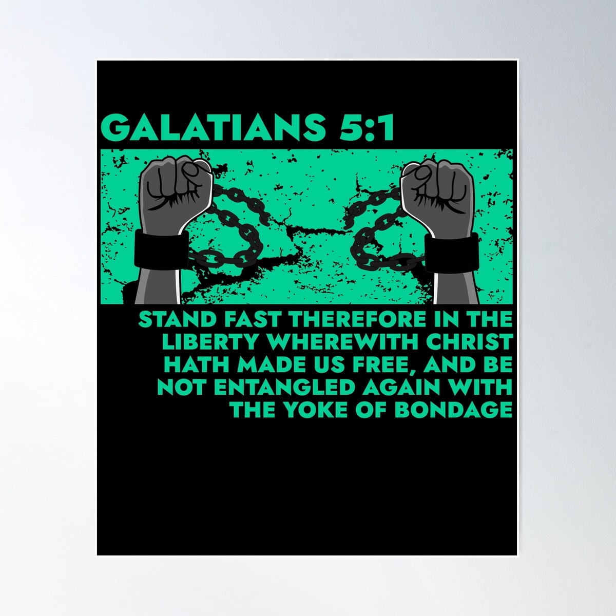 Bible Verse Galatians 5:1 Poster Wall Art, Modern Wall Decor For Living ...