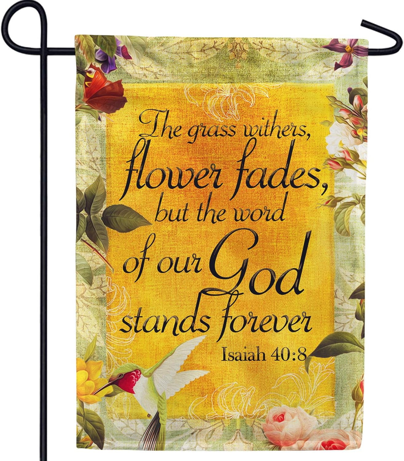 Bible Verse Garden Flag - Isaiah 40:8 God Stands Forever - Christian ...