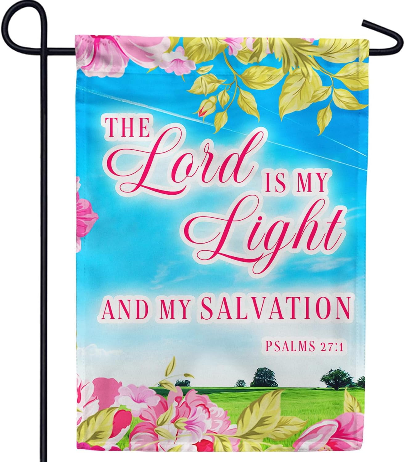 Bible Verse Garden Flag - Psalm 27:1 The Lord is My Light and Salvation ...